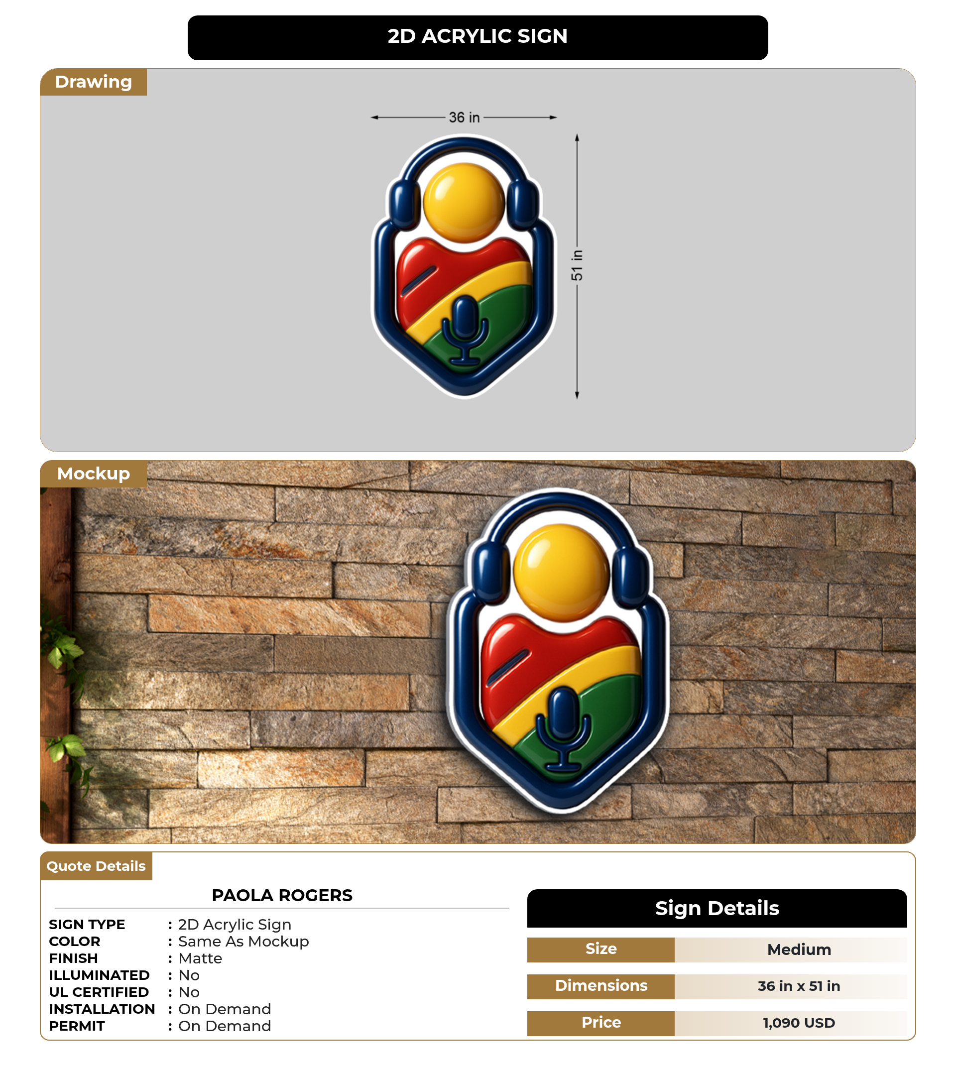 CUSTOM MOCKUP SIGN FOR Paola Rogers – Signize