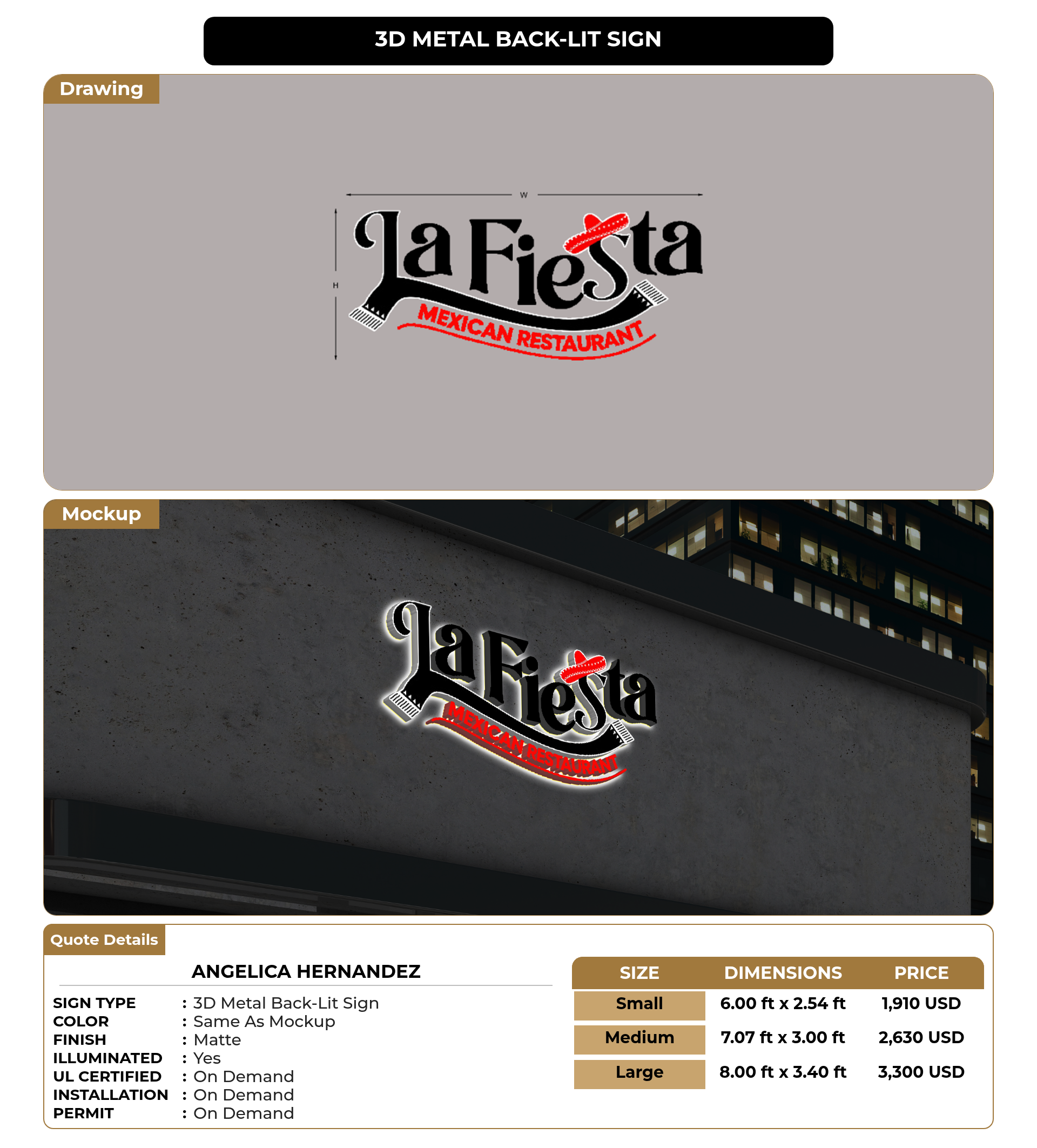 CUSTOM MOCKUP SIGN FOR Angelica Hernandez – Signize