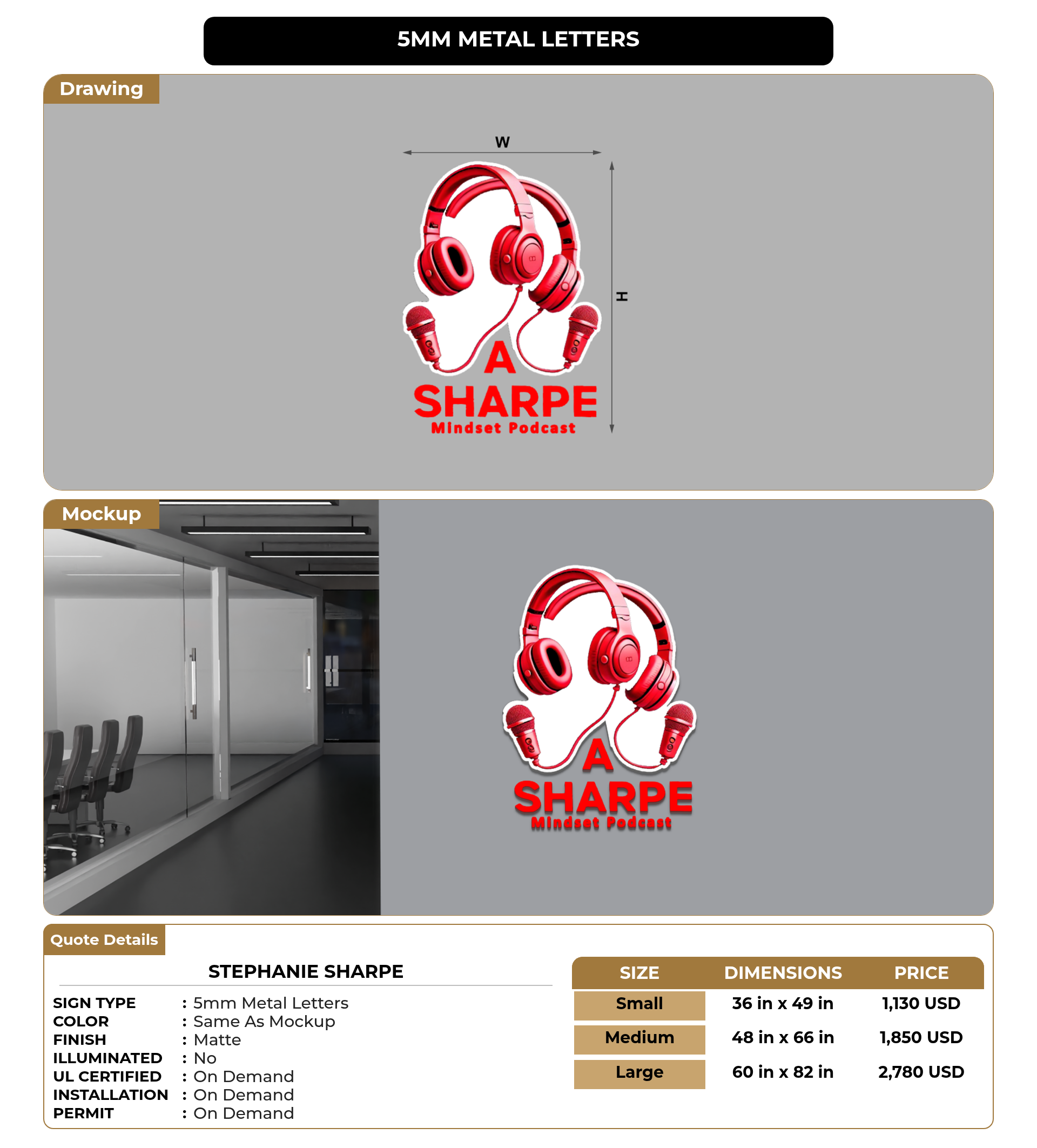 CUSTOM MOCKUP SIGN FOR Stephanie Sharpe – Signize