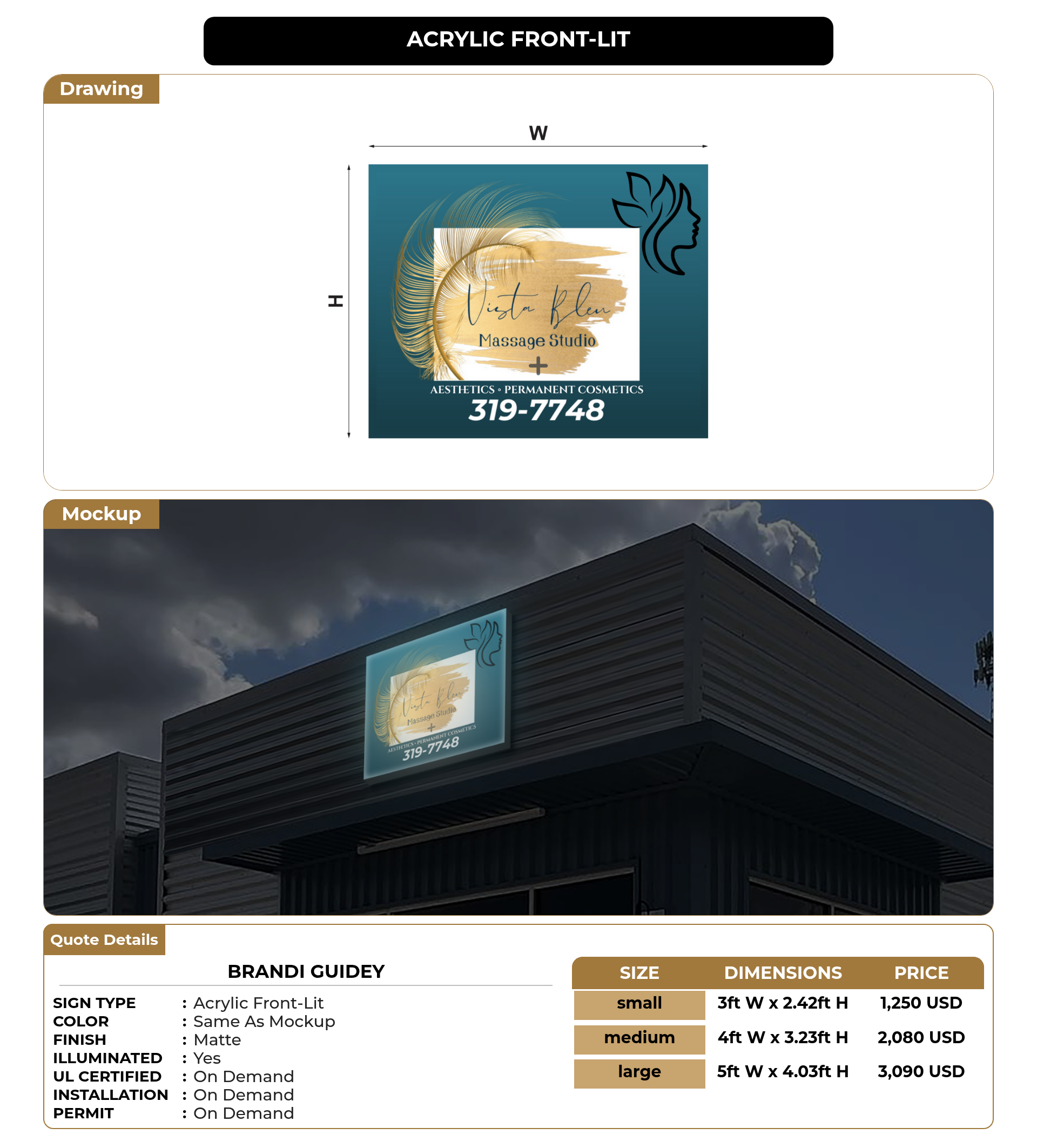 CUSTOM MOCKUP SIGN FOR Brandi guidey – Signize