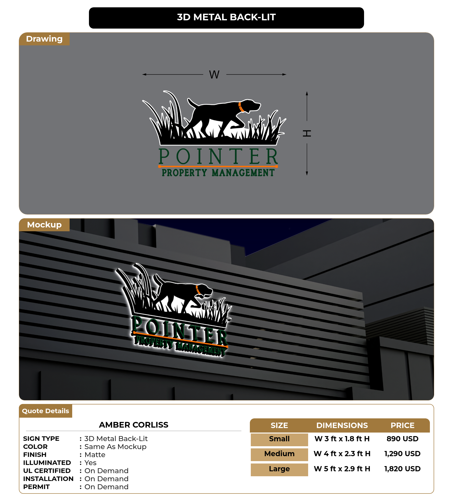 CUSTOM MOCKUP SIGN FOR Amber Corliss – Signize