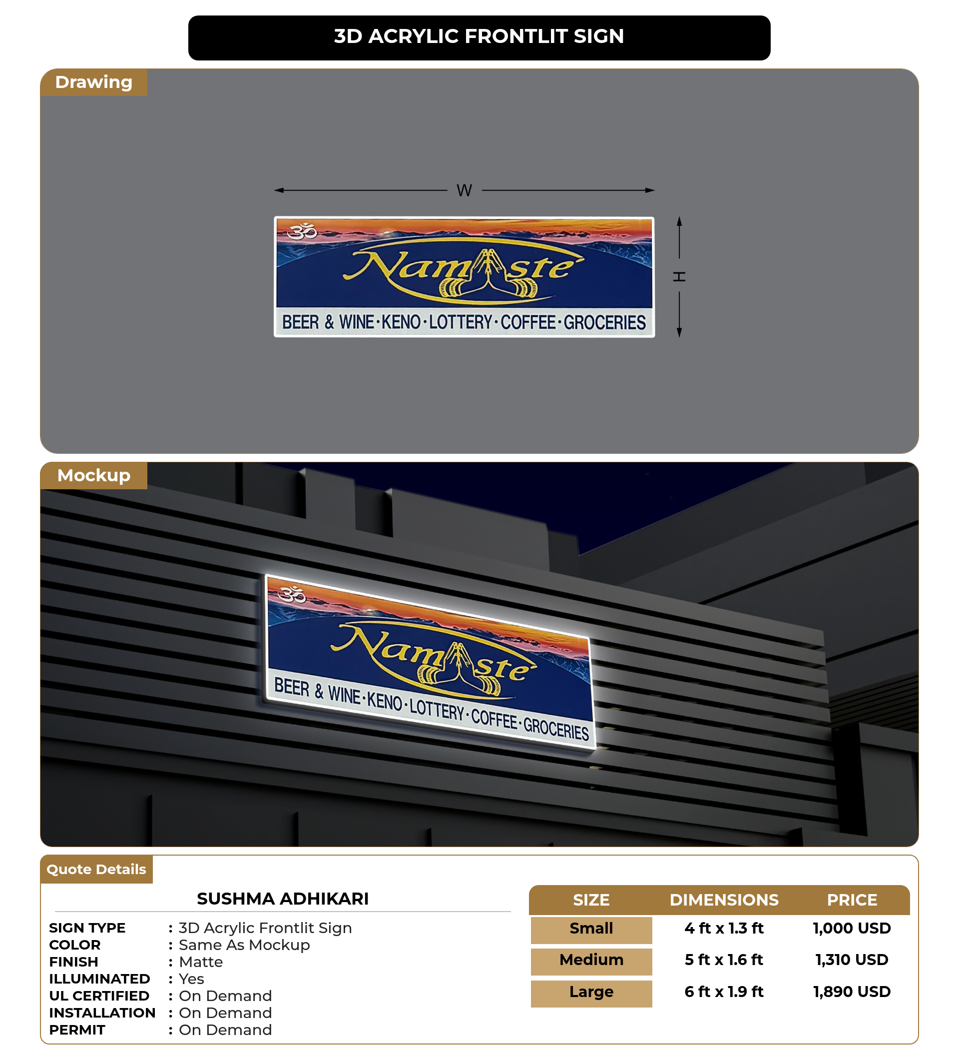 CUSTOM MOCKUP SIGN FOR Sushma Adhikari – Signize