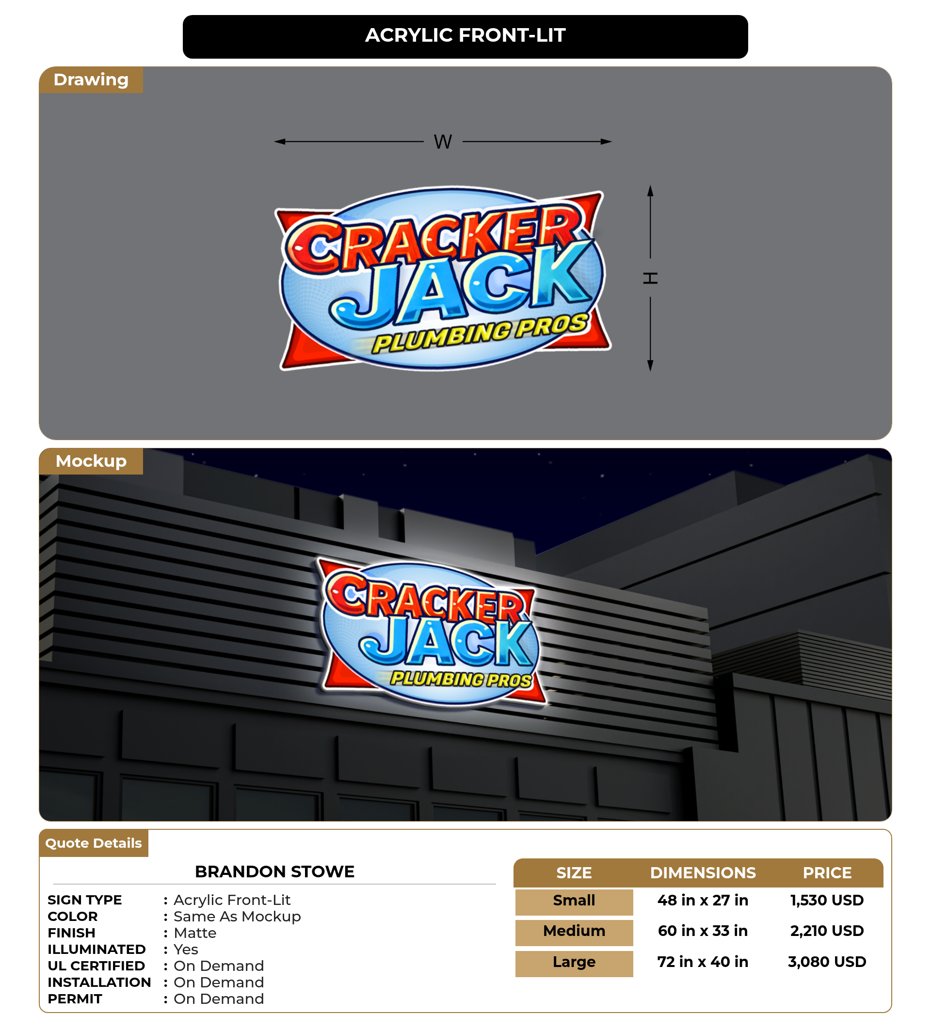 CUSTOM MOCKUP SIGN FOR Brandon stowe – Signize