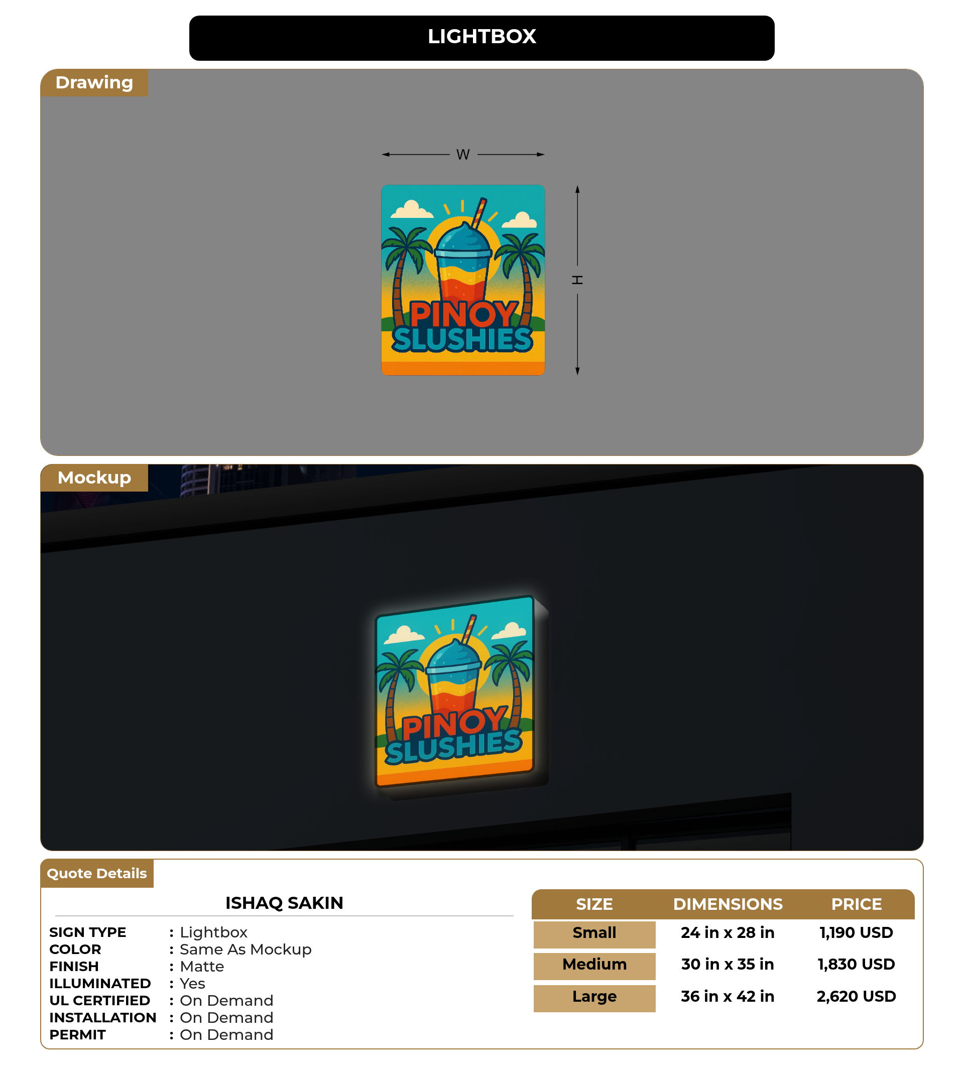 CUSTOM MOCKUP SIGN FOR Ishaq Sakin – Signize