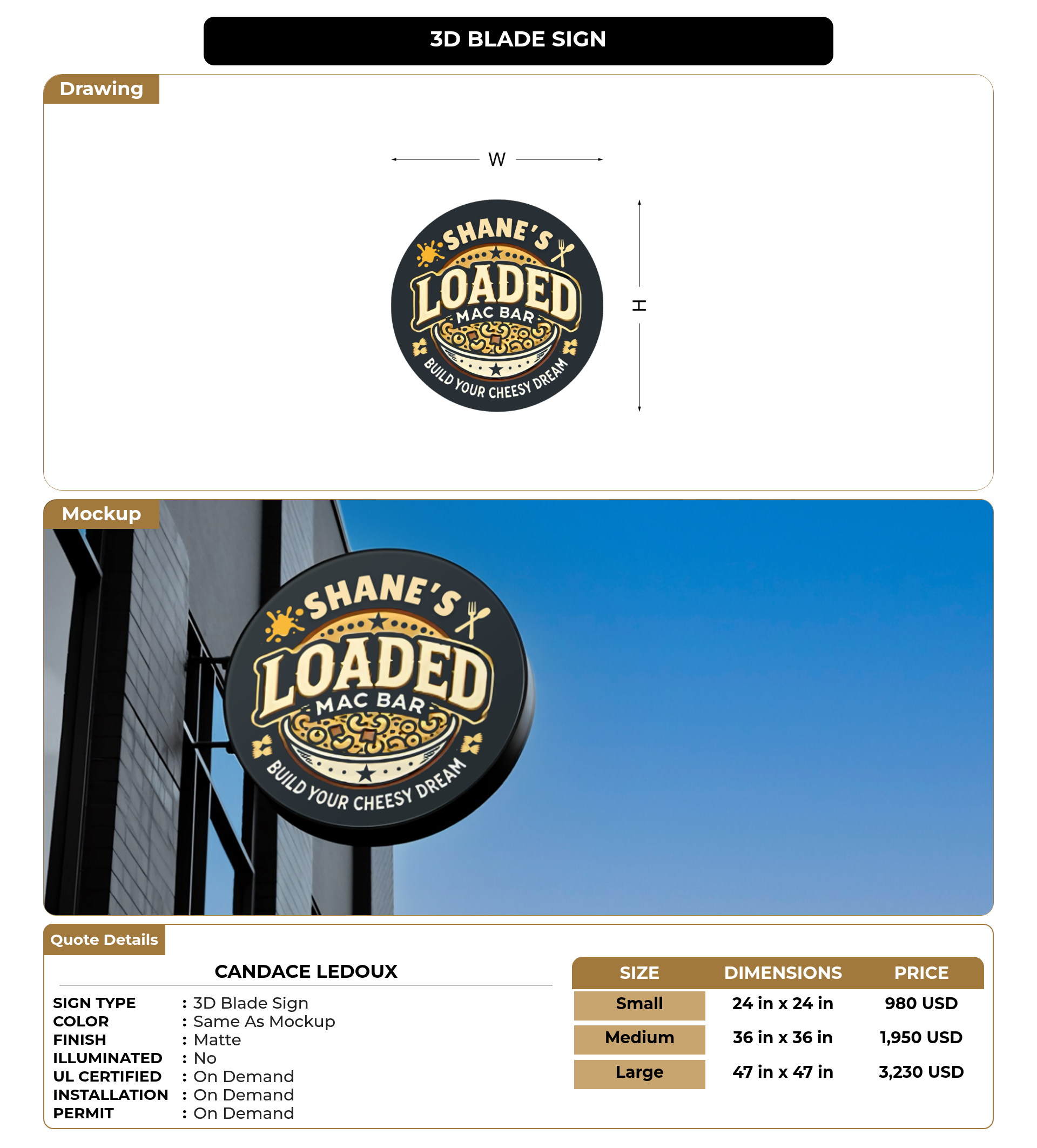 CUSTOM MOCKUP SIGN FOR Candace LeDoux – Signize