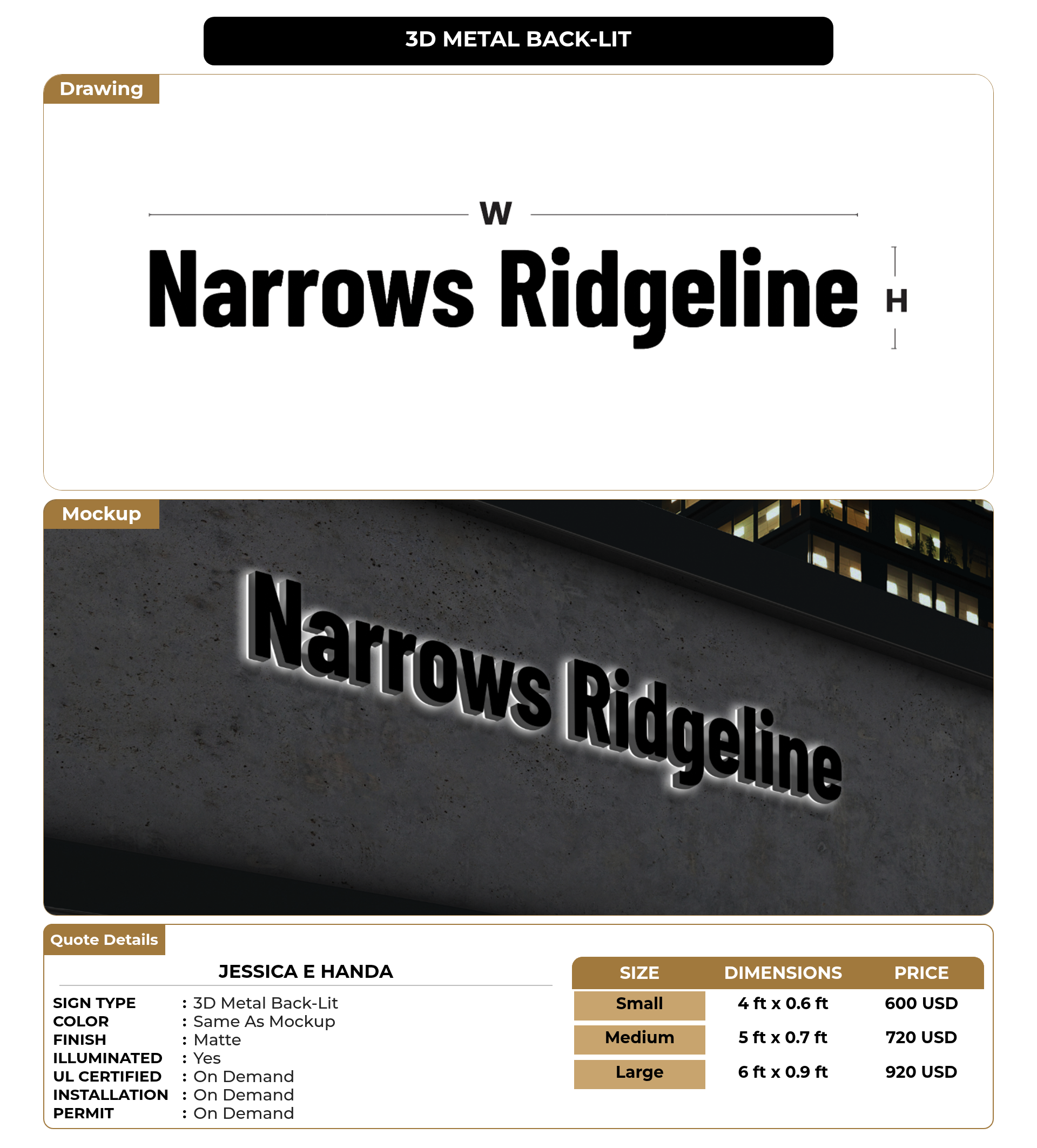 CUSTOM MOCKUP SIGN FOR Jessica E Handa – Signize