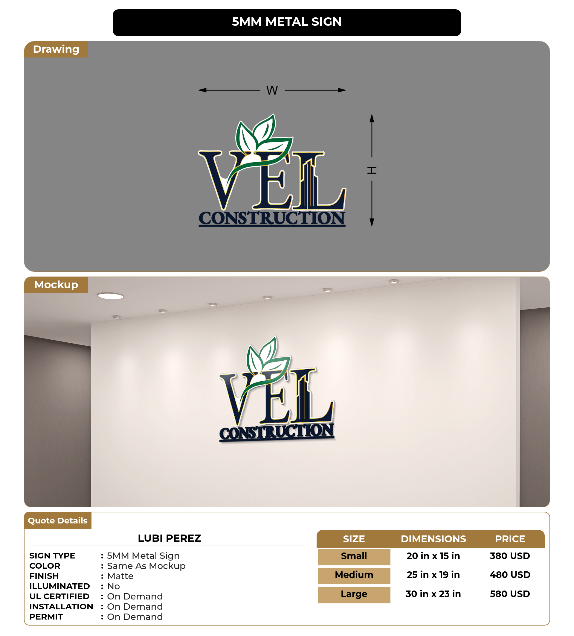 CUSTOM MOCKUP SIGN FOR Lubi Perez – Signize