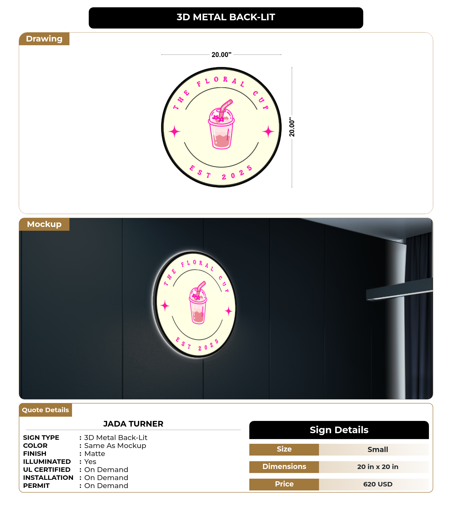 CUSTOM MOCKUP SIGN FOR Jada Turner – Signize