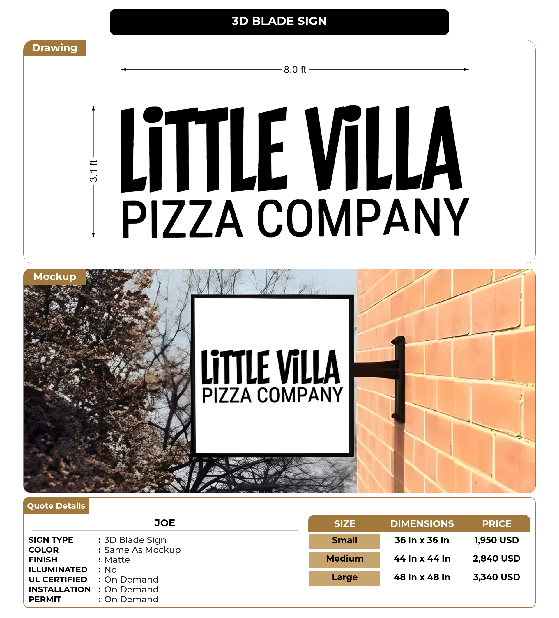 CUSTOM MOCKUP SIGN FOR Joe – Signize