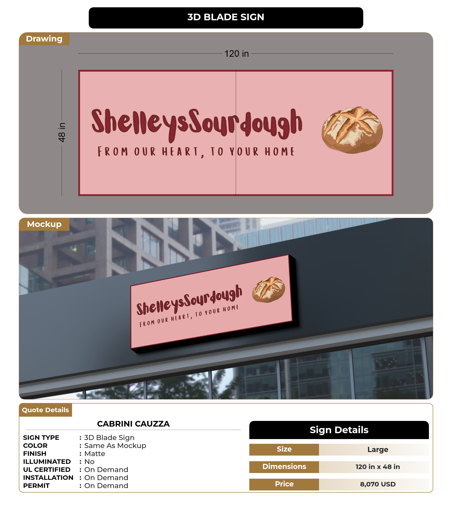 CUSTOM MOCKUP SIGN FOR Cabrini Cauzza – Signize