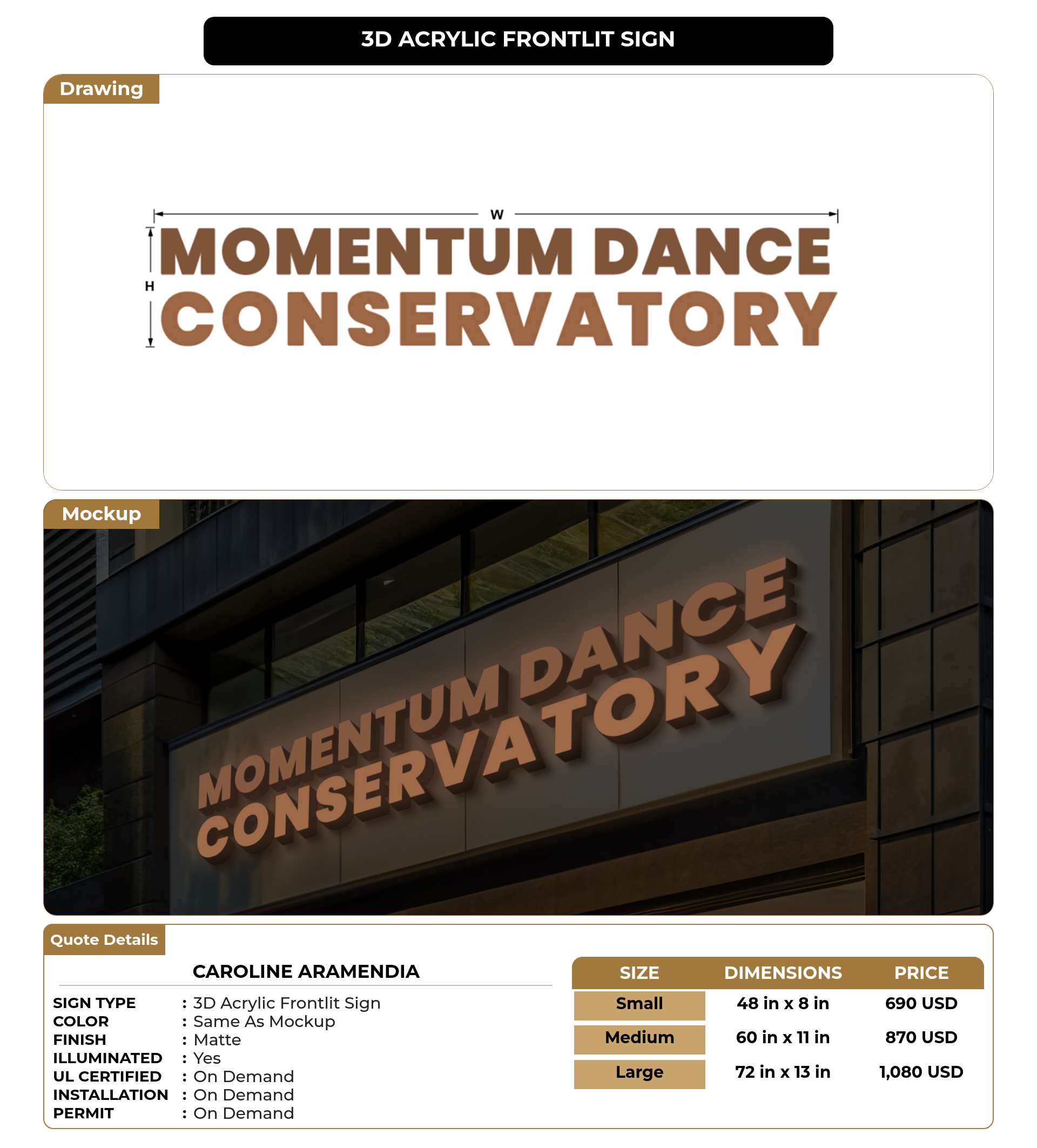 CUSTOM MOCKUP SIGN FOR Caroline Aramendia – Signize