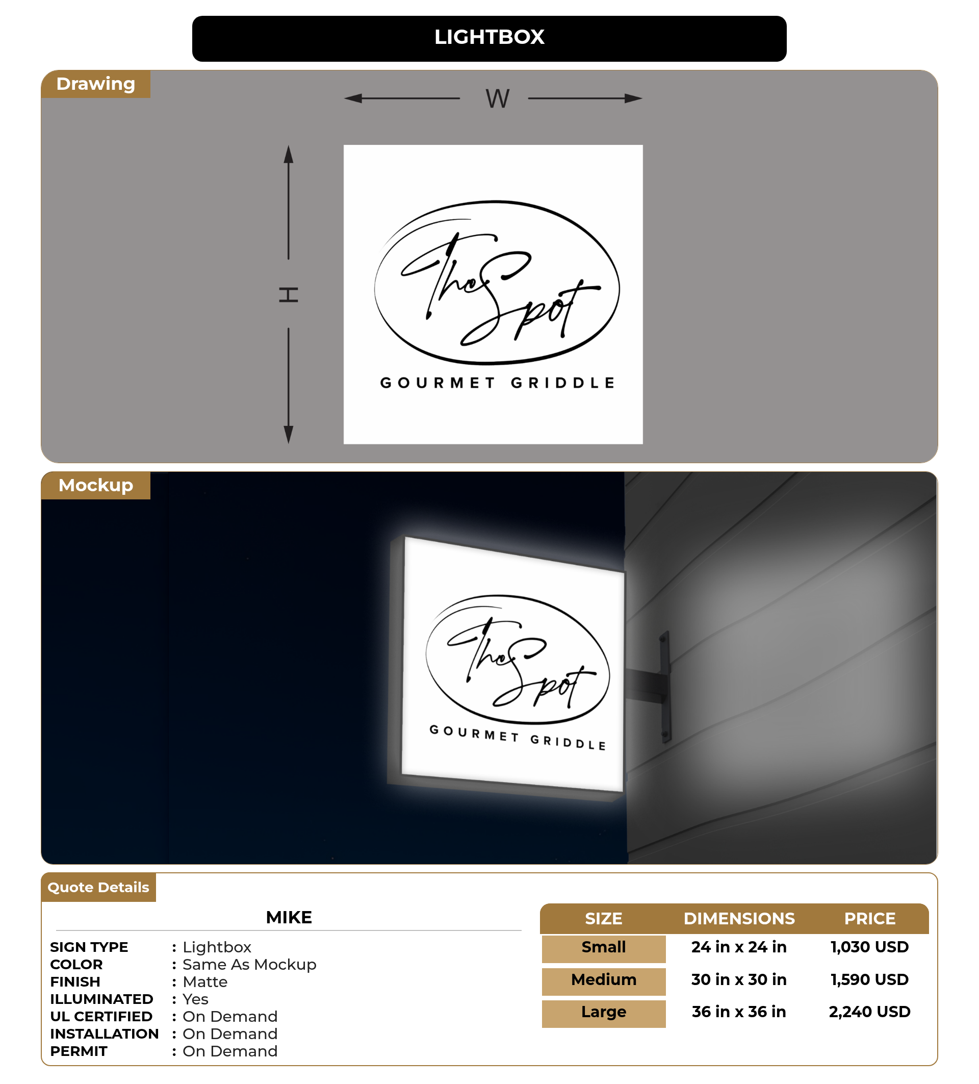 CUSTOM MOCKUP SIGN FOR Mike – Signize