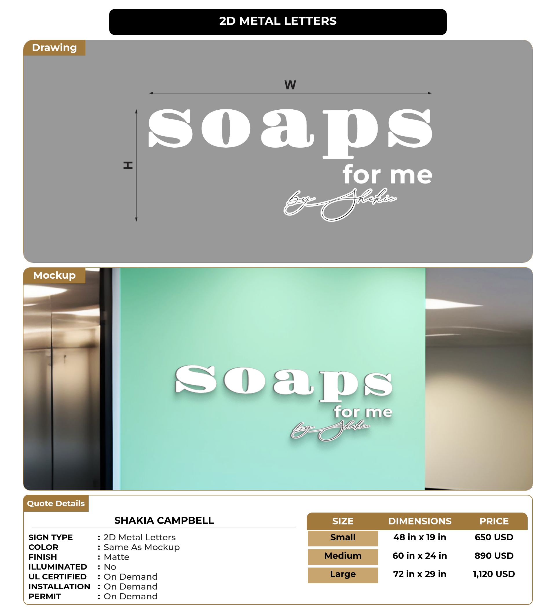 CUSTOM MOCKUP SIGN FOR Shakia Campbell – Signize