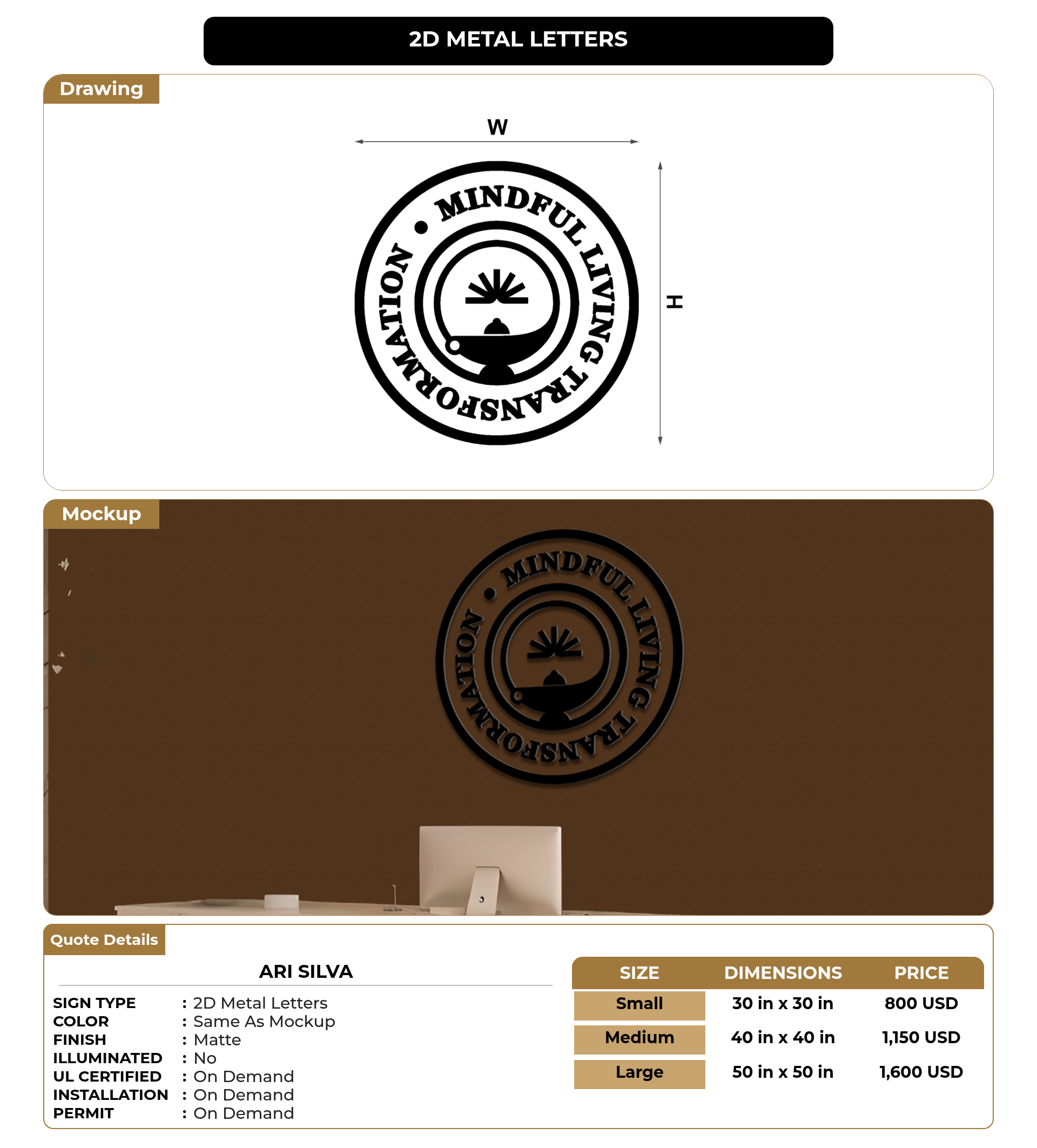CUSTOM MOCKUP SIGN FOR Ari Silva – Signize