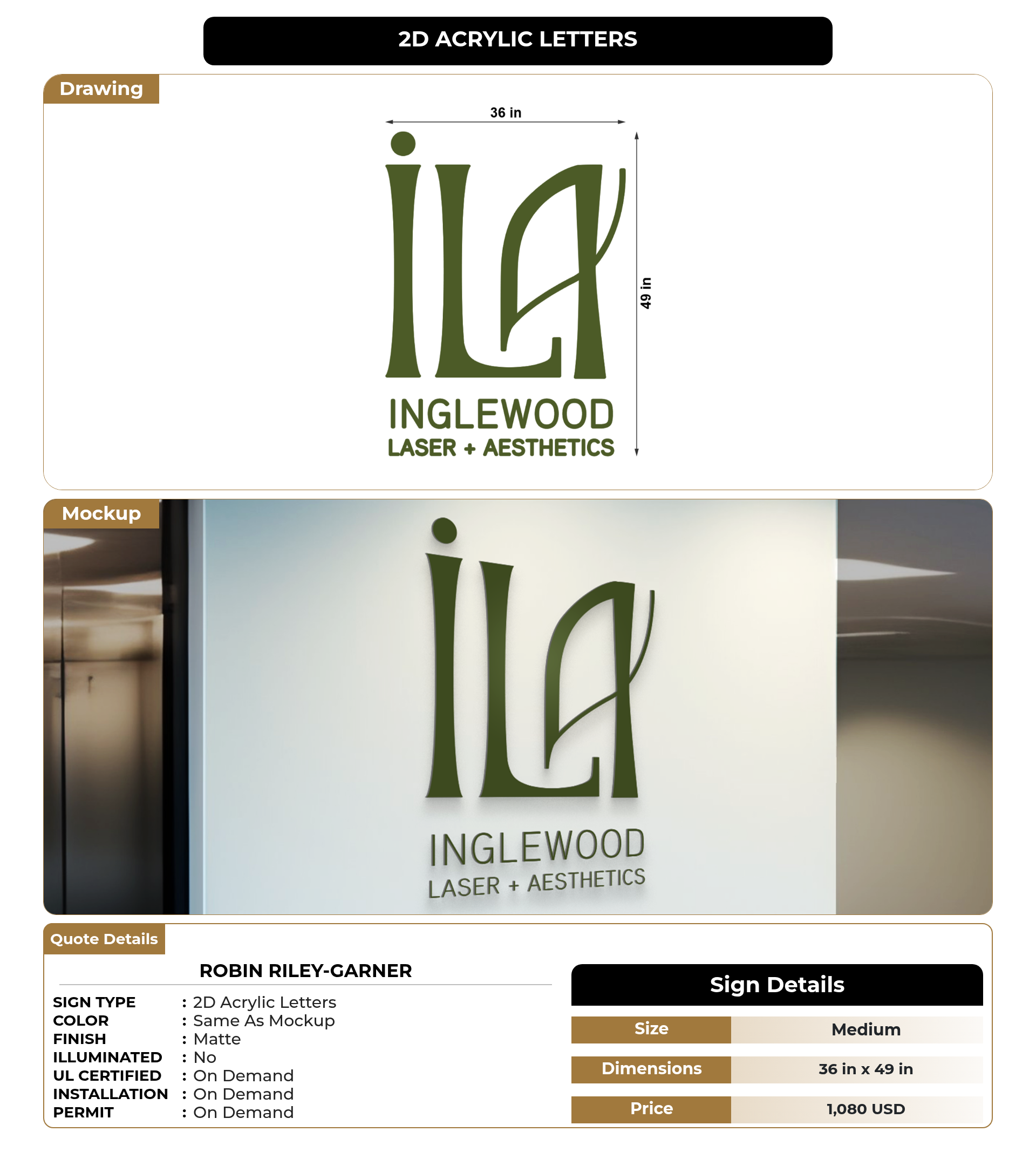 CUSTOM MOCKUP SIGN FOR ROBIN RILEY-GARNER – Signize