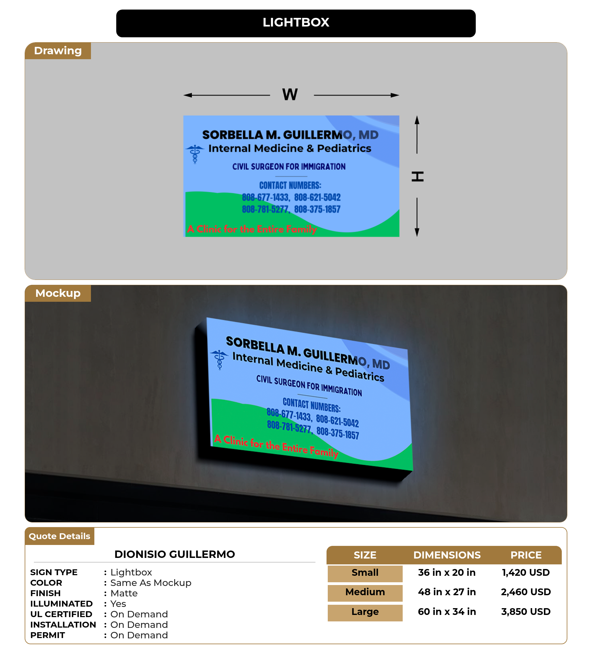 CUSTOM MOCKUP SIGN FOR Dionisio Guillermo – Signize