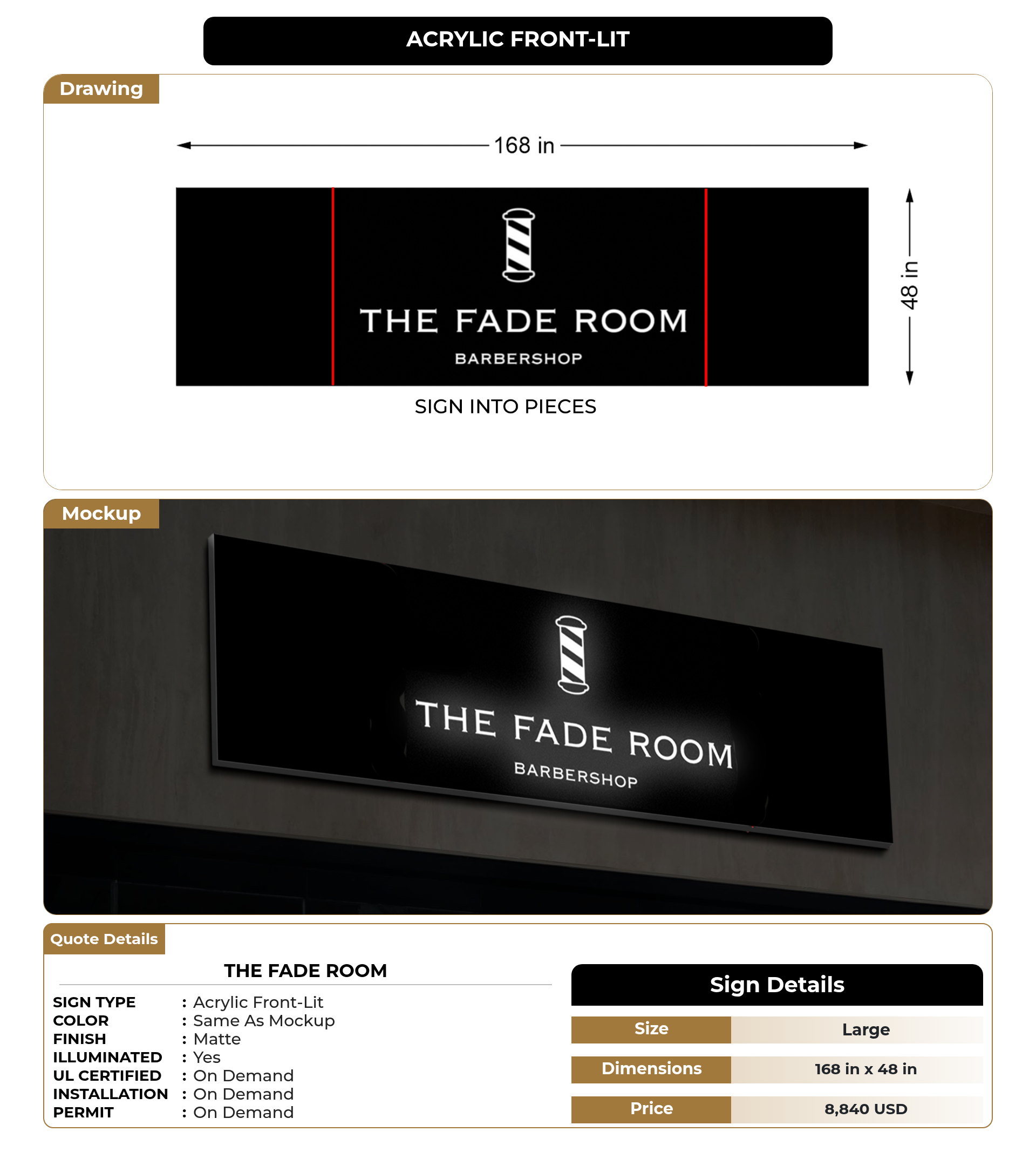 CUSTOM MOCKUP SIGN FOR THE FADE ROOM – Signize