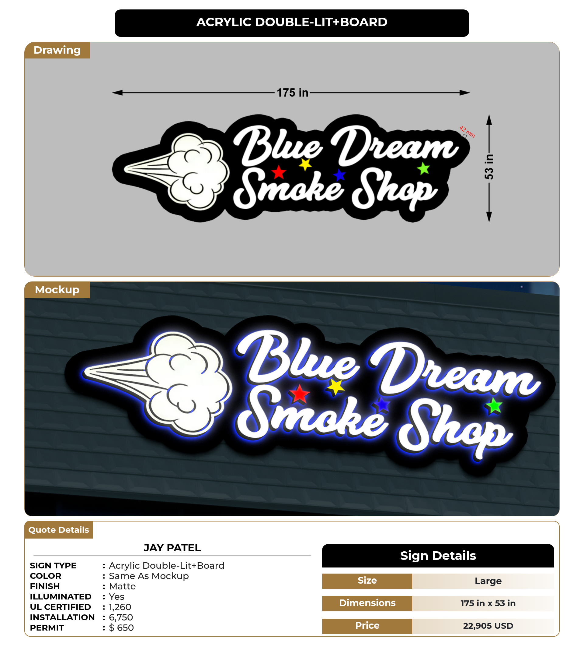 CUSTOM MOCKUP SIGN FOR Jay Patel – Signize