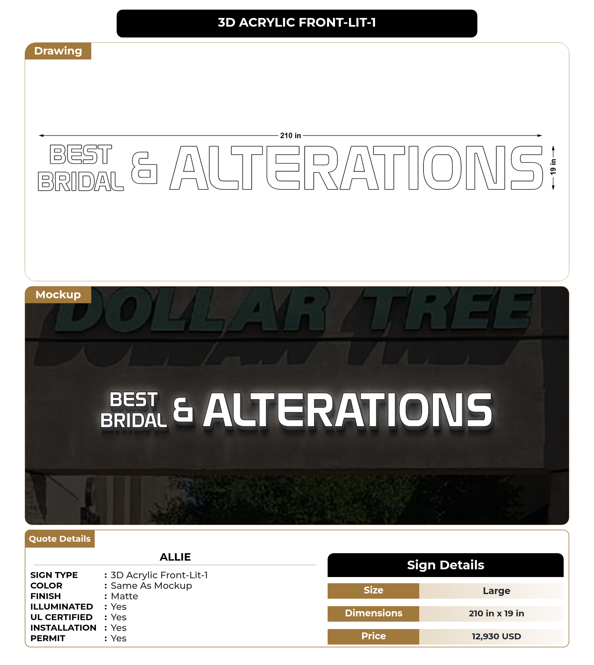 CUSTOM MOCKUP SIGN FOR Allie – Signize