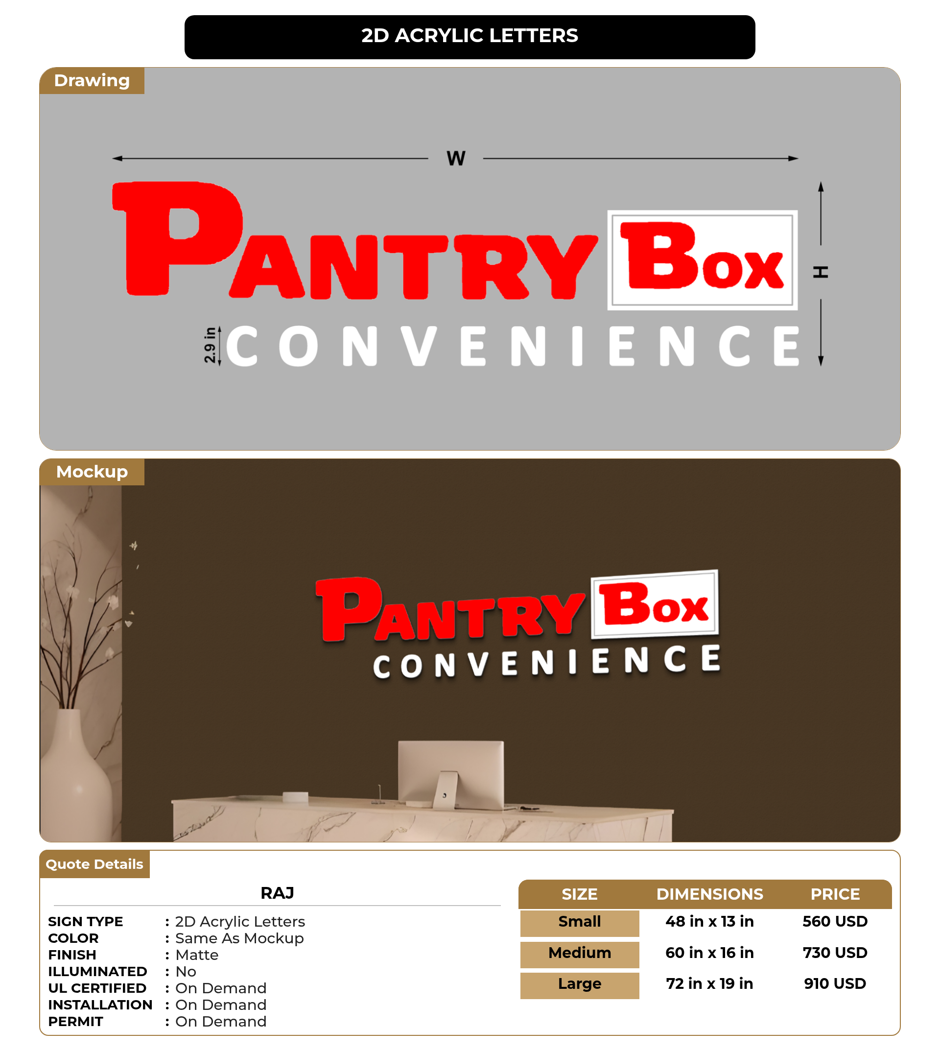 CUSTOM MOCKUP SIGN FOR Raj – Signize