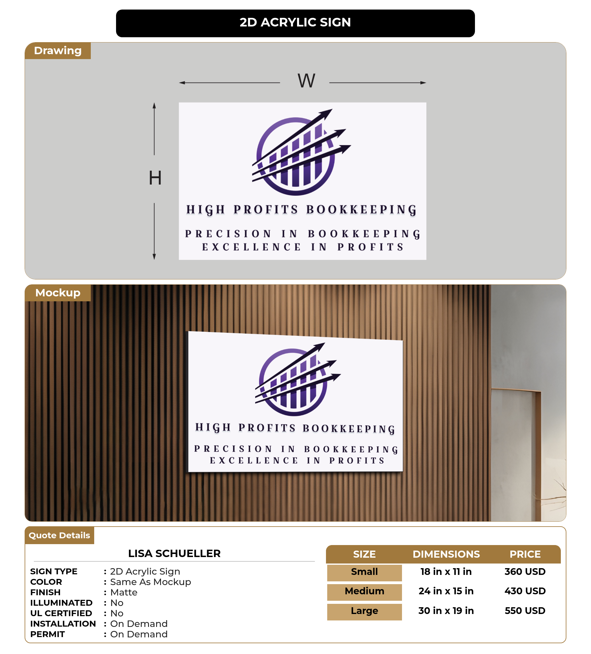 CUSTOM MOCKUP SIGN FOR Lisa Schueller – Signize