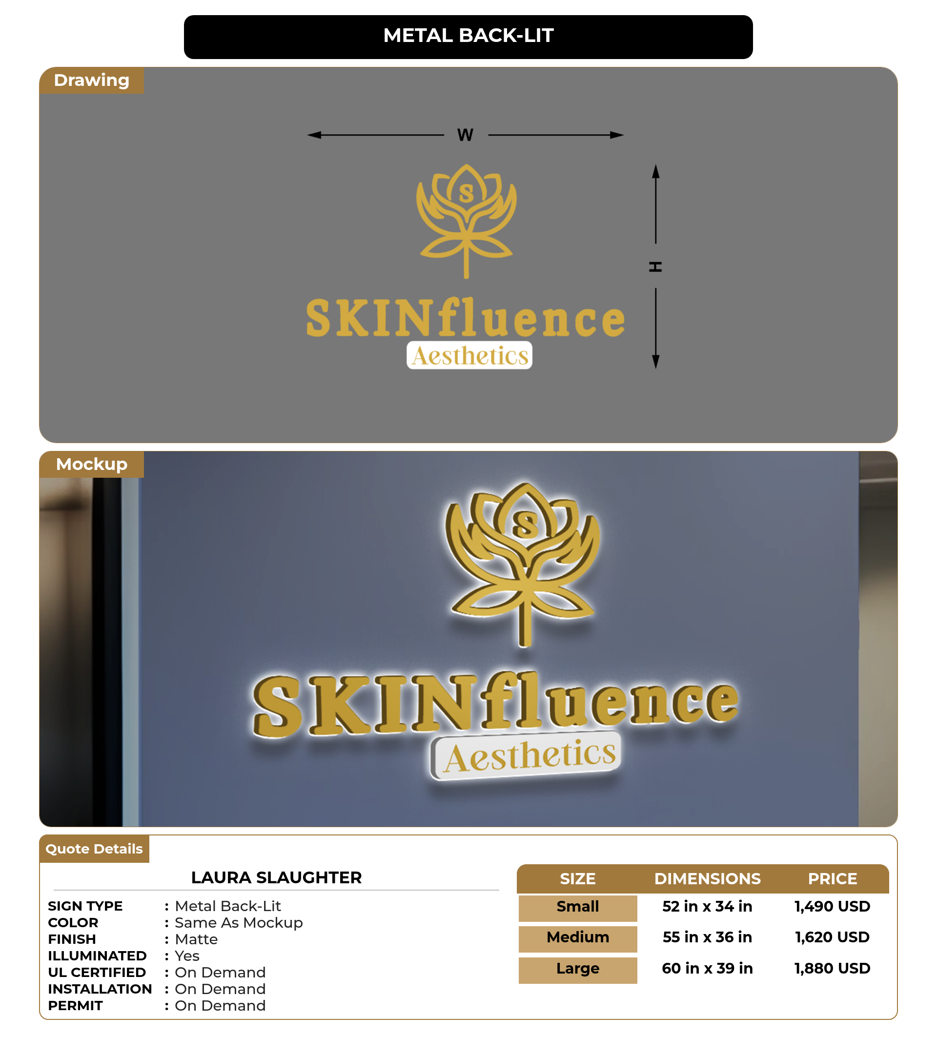 CUSTOM MOCKUP SIGN FOR Laura Slaughter – Signize