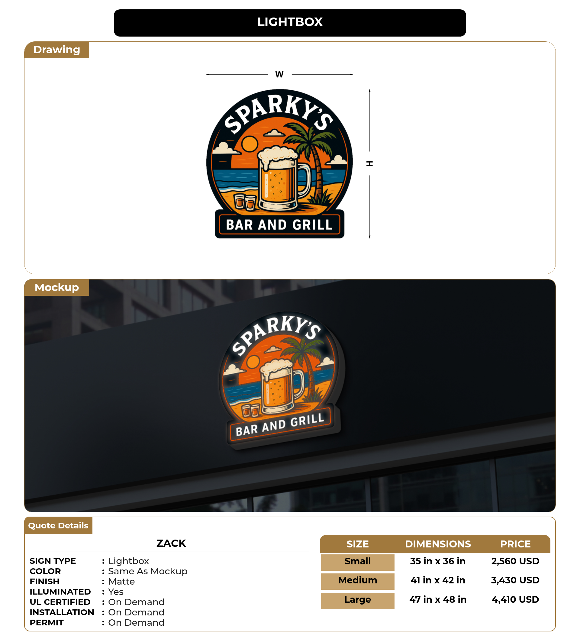 CUSTOM MOCKUP SIGN FOR Zack – Signize