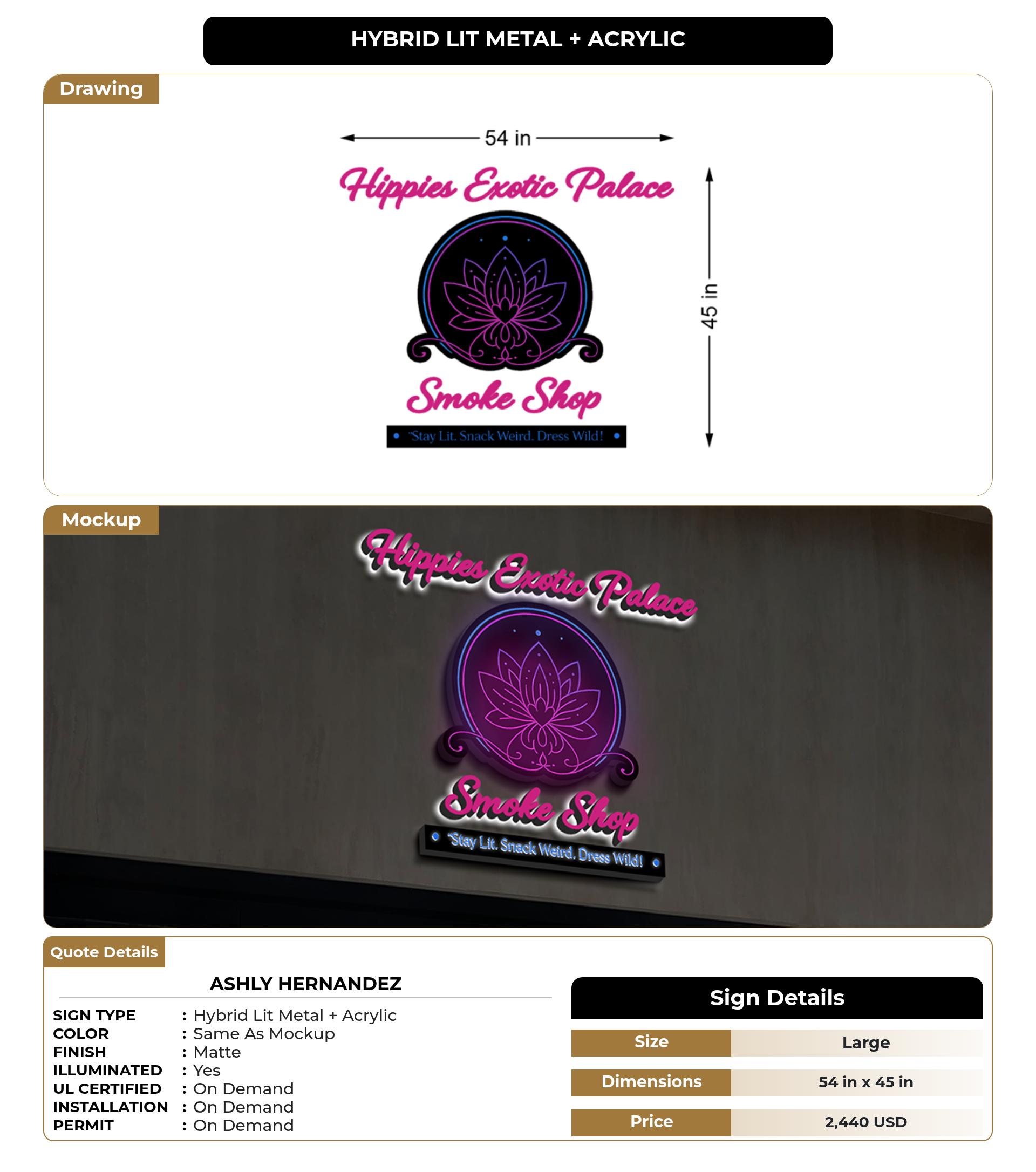 CUSTOM MOCKUP SIGN FOR Ashly Hernandez – Signize