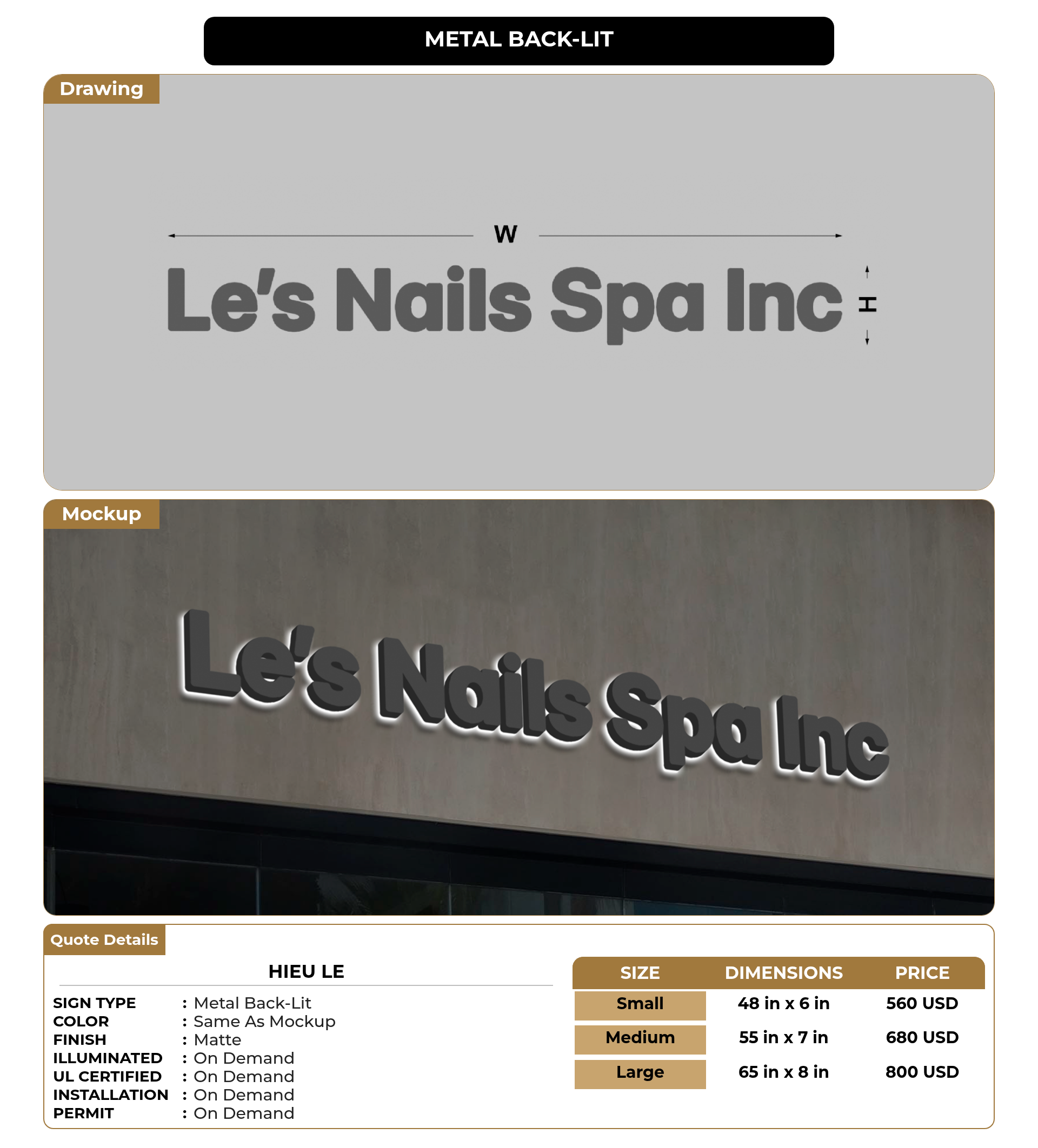 CUSTOM MOCKUP SIGN FOR Hieu Le – Signize