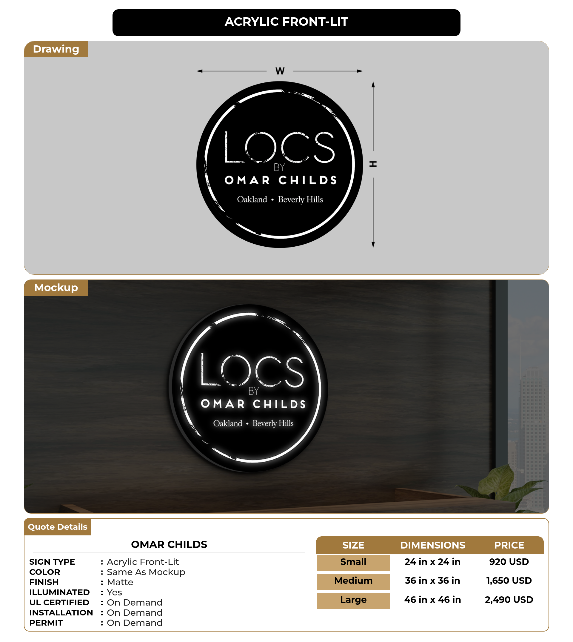 CUSTOM MOCKUP SIGN FOR Omar Childs – Signize