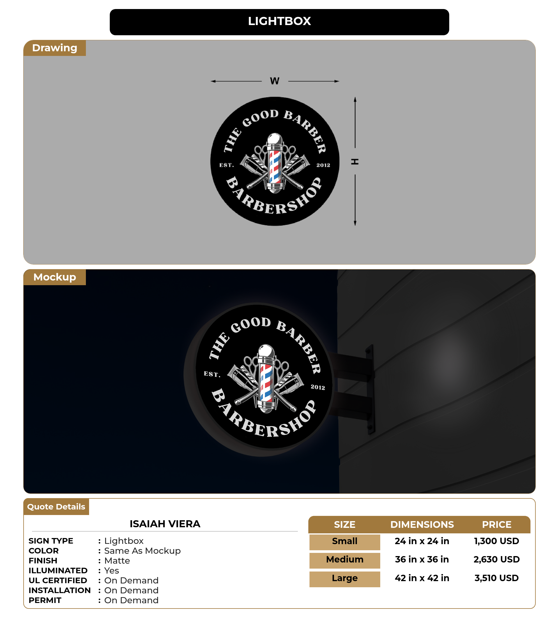 CUSTOM MOCKUP SIGN FOR Isaiah Viera – Signize
