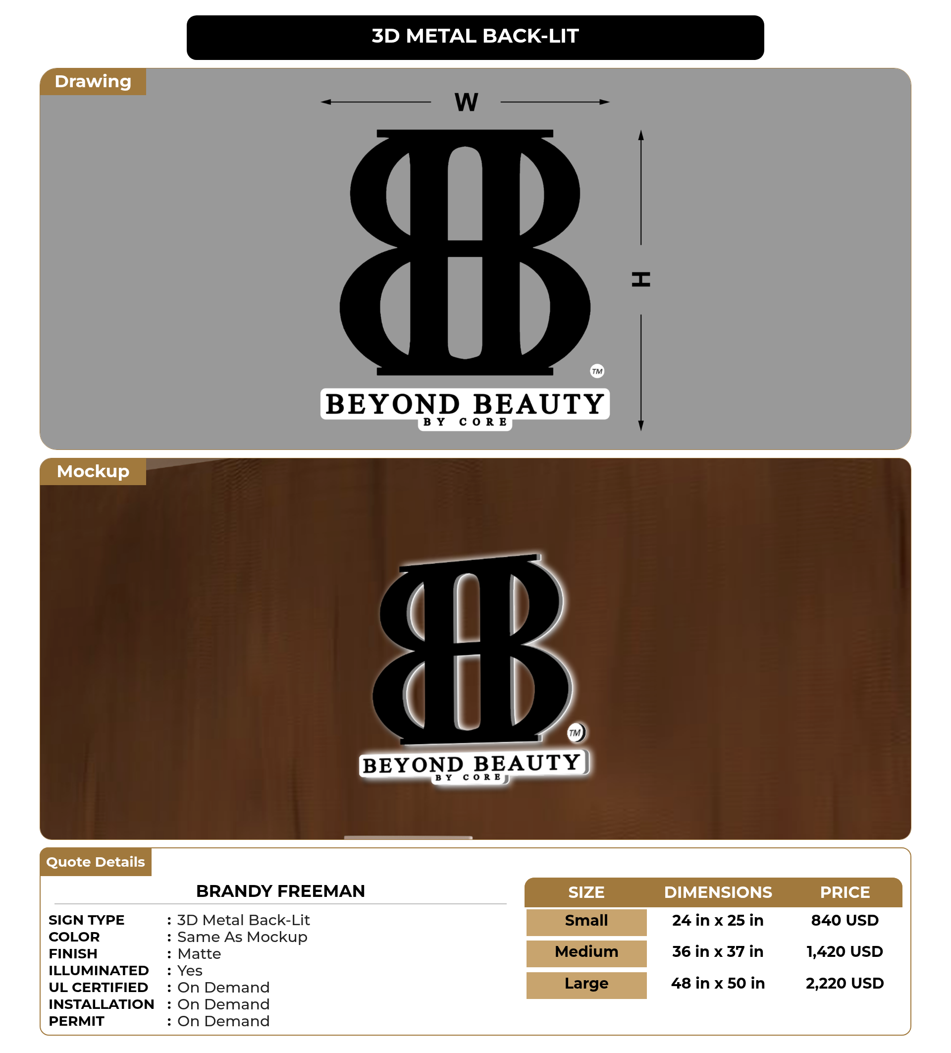 CUSTOM MOCKUP SIGN FOR Brandy Freeman – Signize