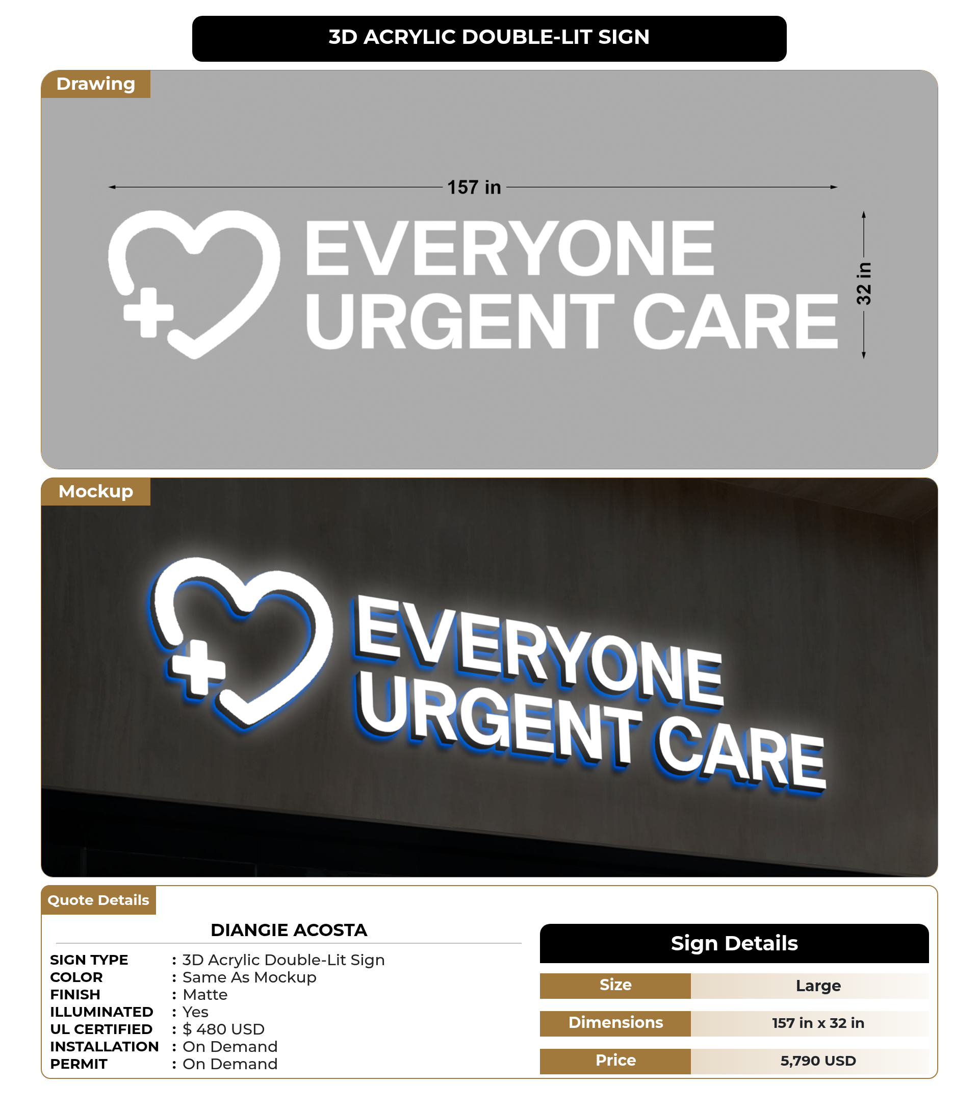 CUSTOM MOCKUP SIGN FOR Diangie Acosta – Signize