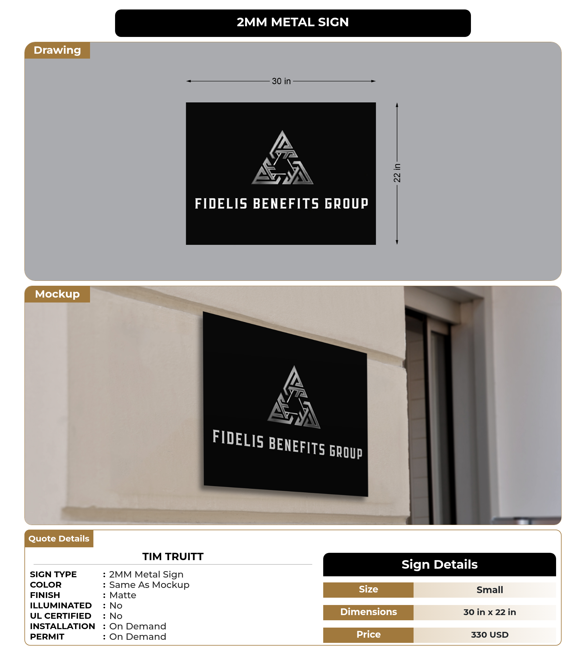 CUSTOM MOCKUP SIGN FOR Tim Truitt – Signize