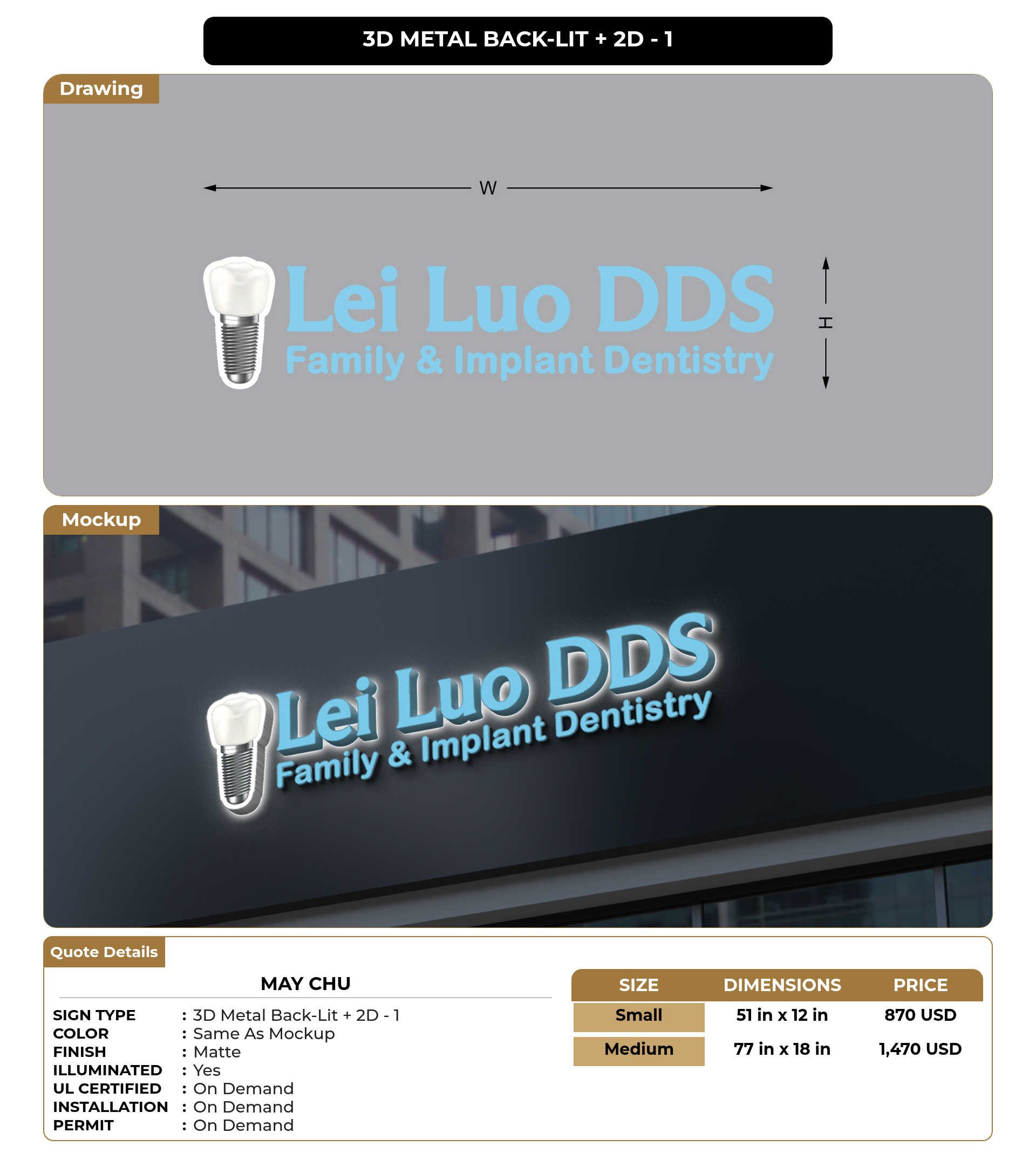 CUSTOM MOCKUP SIGN FOR May Chu – Signize
