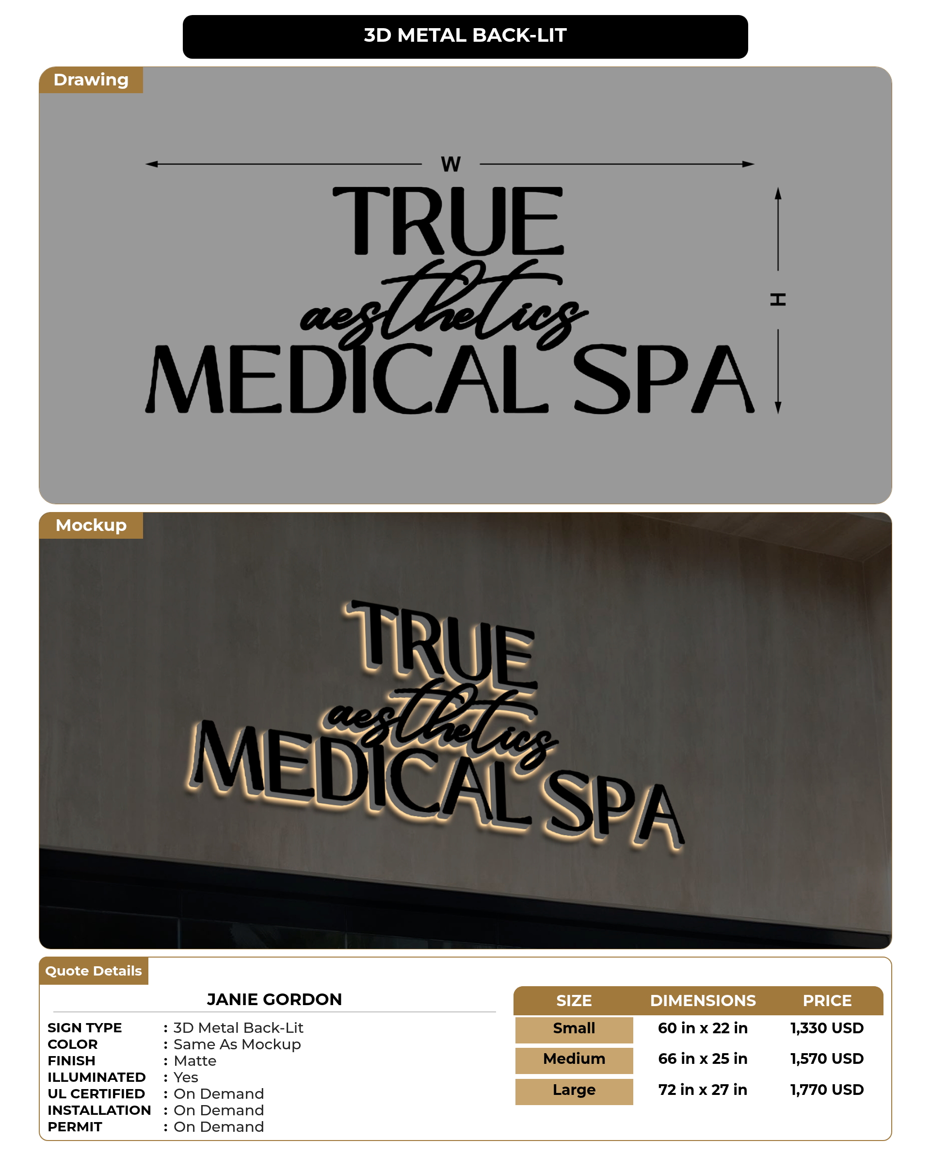 CUSTOM MOCKUP SIGN FOR Janie Gordon – Signize