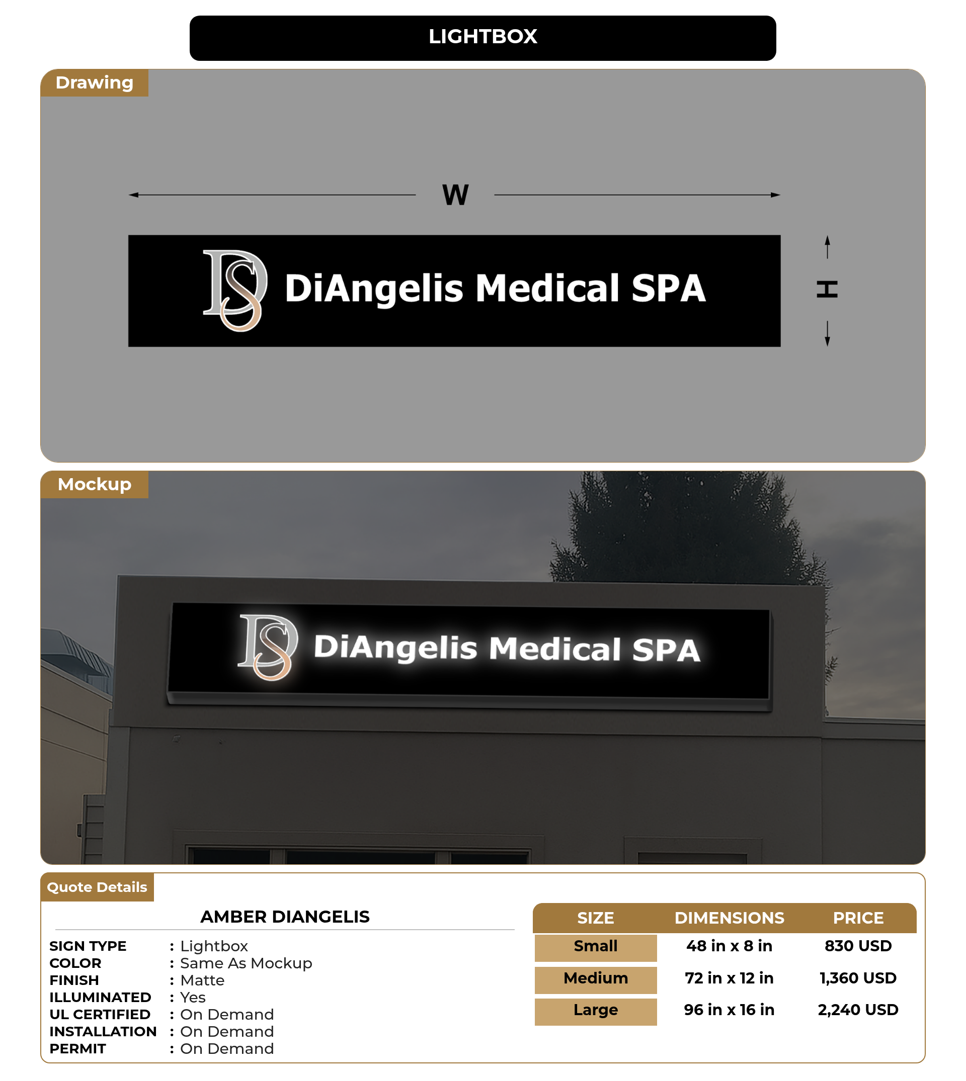 CUSTOM MOCKUP SIGN FOR Amber DiAngelis – Signize