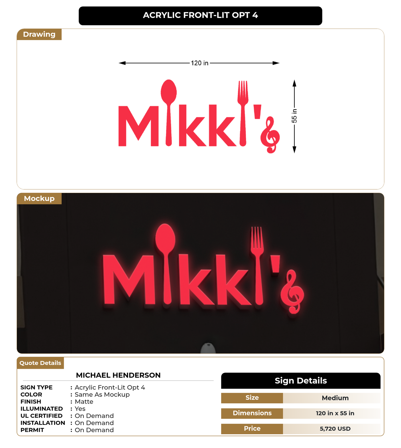 CUSTOM MOCKUP SIGN FOR Michael Henderson – Signize