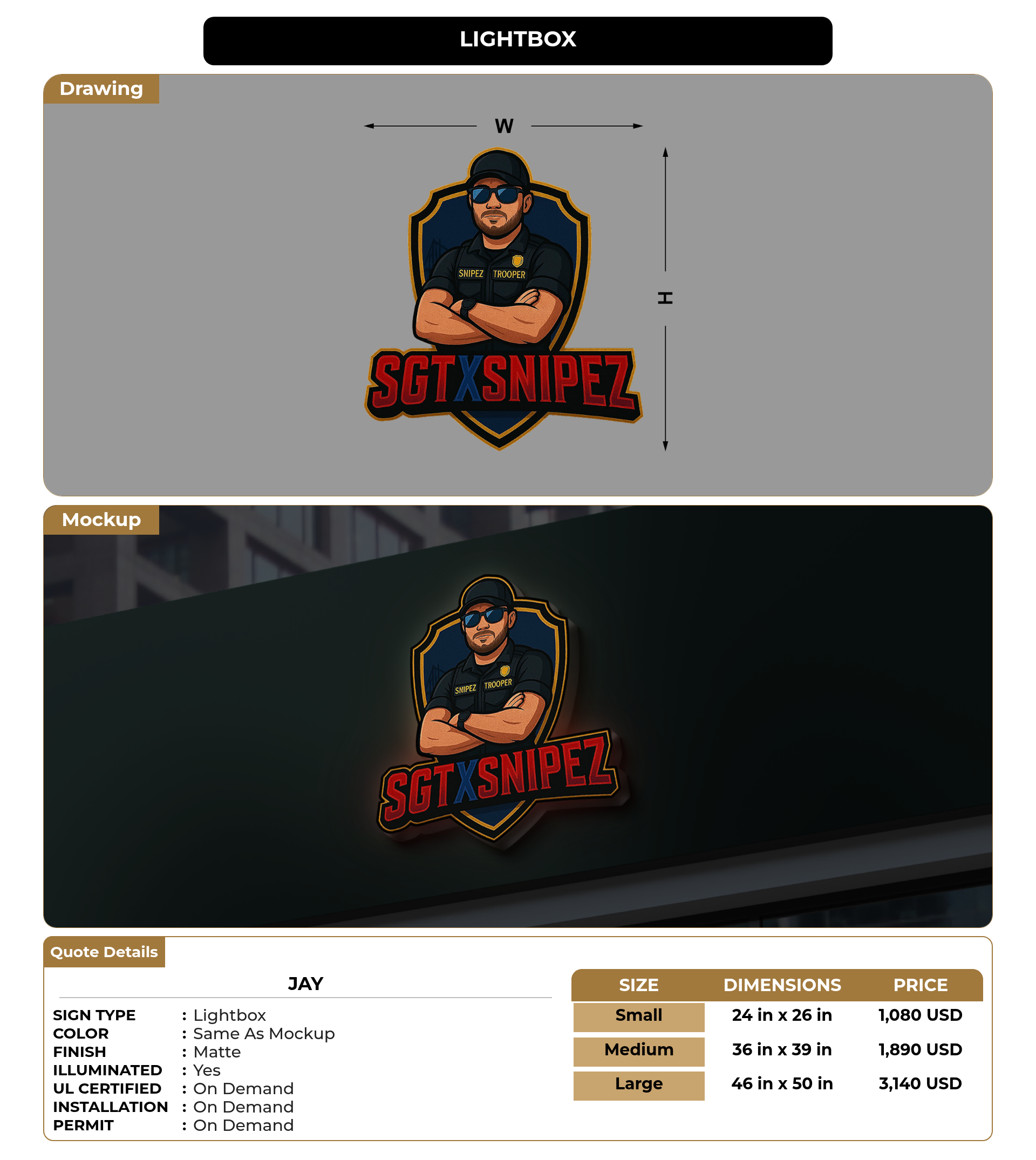 CUSTOM MOCKUP SIGN FOR Jay – Signize