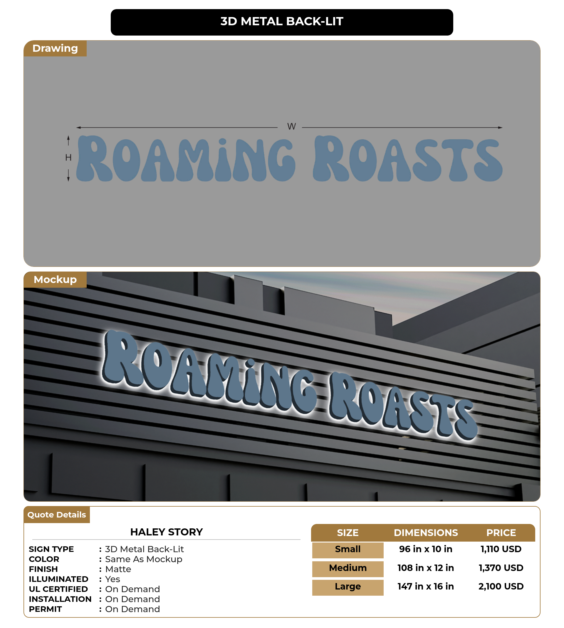 CUSTOM MOCKUP SIGN FOR Haley Story – Signize