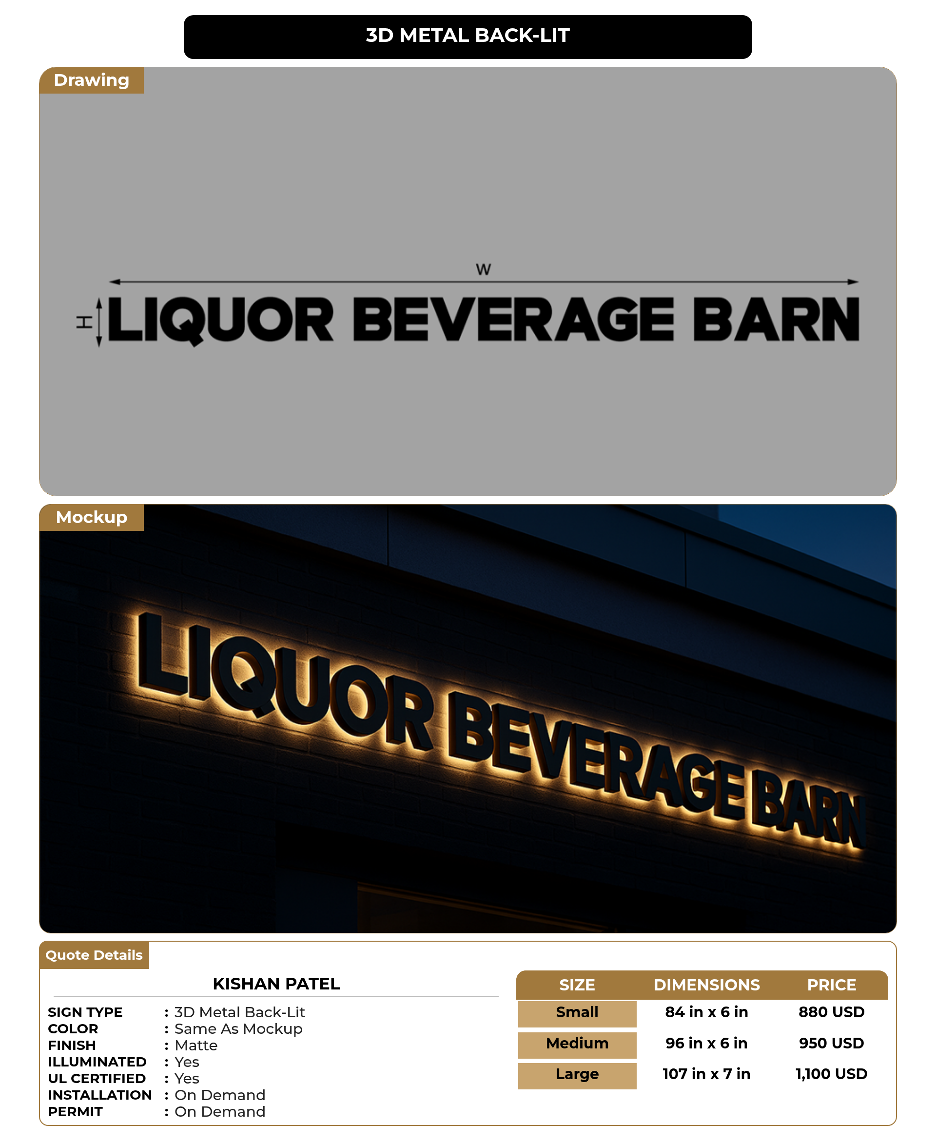 CUSTOM MOCKUP SIGN FOR Kishan Patel – Signize