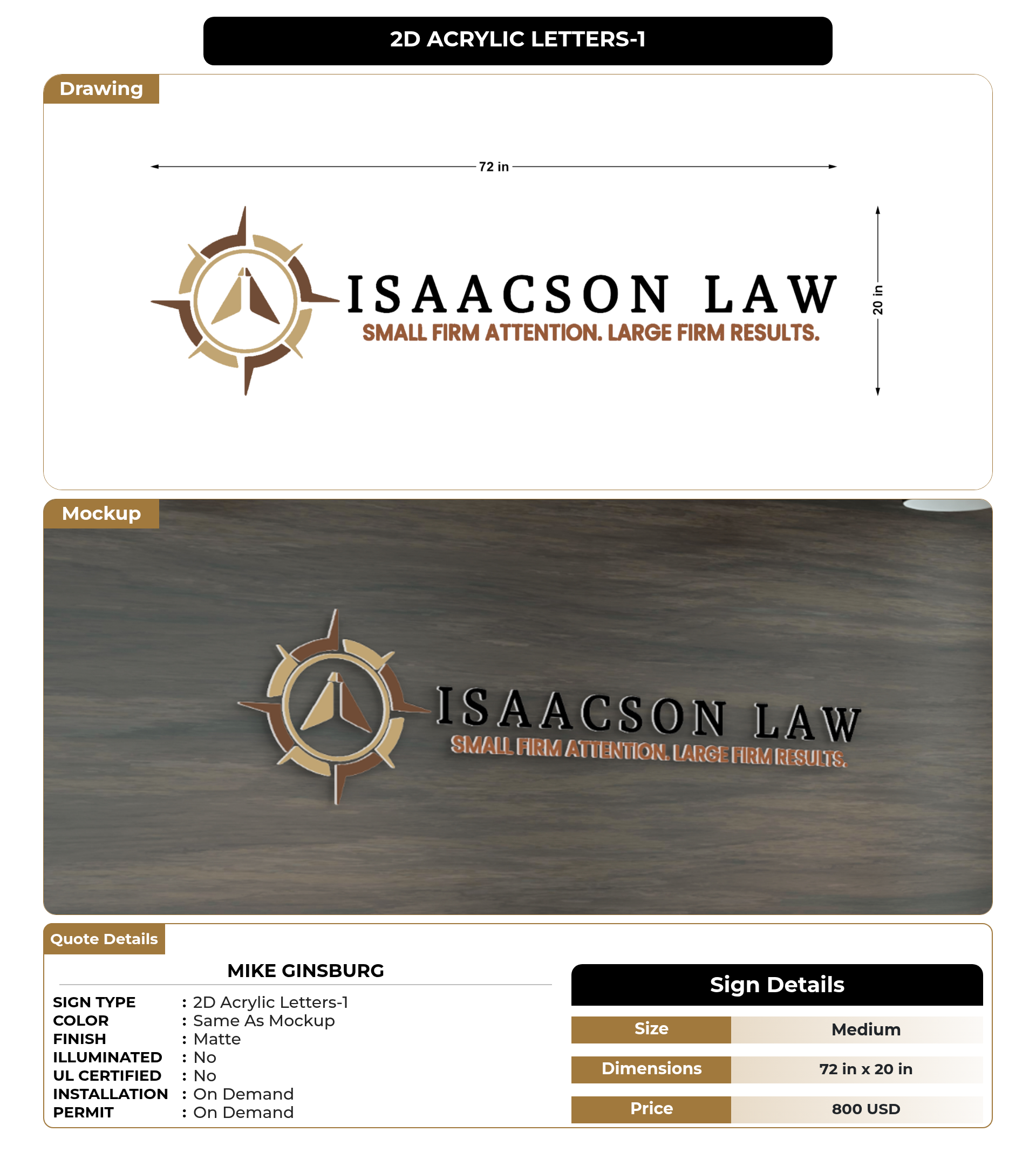 CUSTOM MOCKUP SIGN FOR Mike Ginsburg – Signize