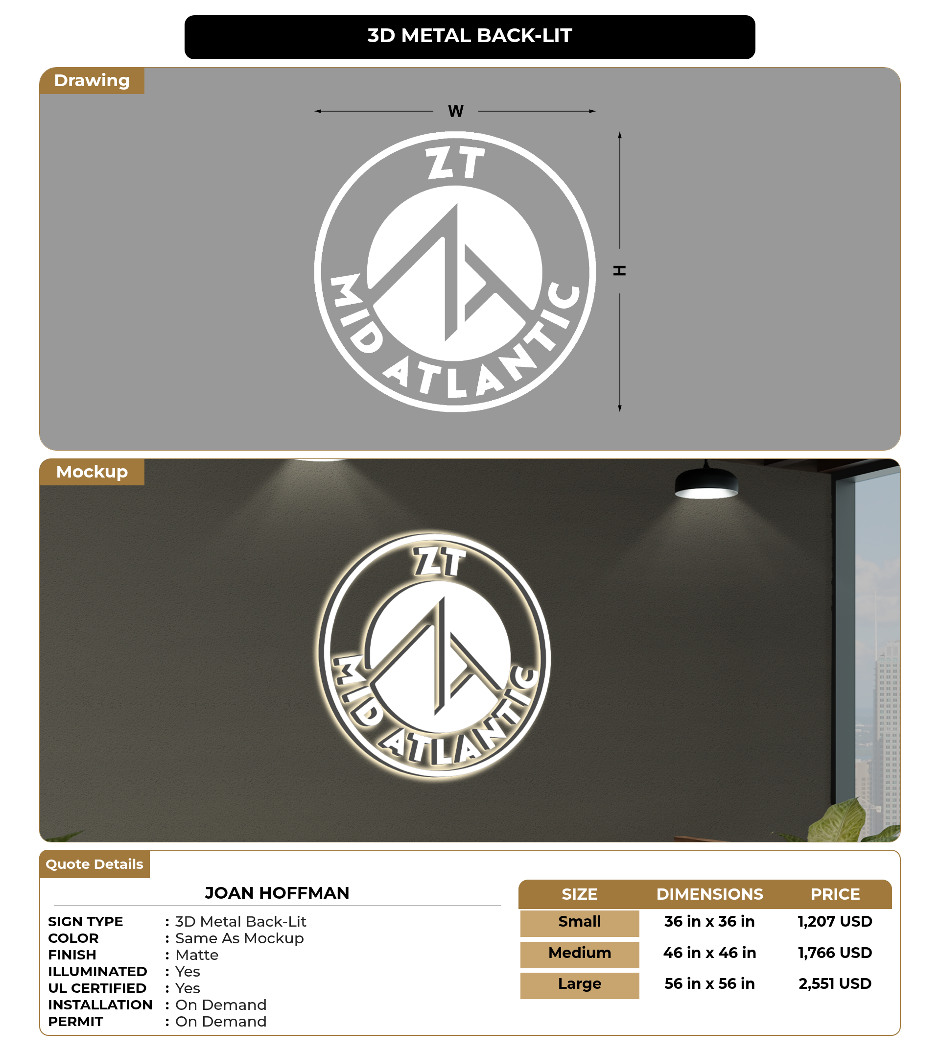 CUSTOM MOCKUP SIGN FOR Joan Hoffman – Signize