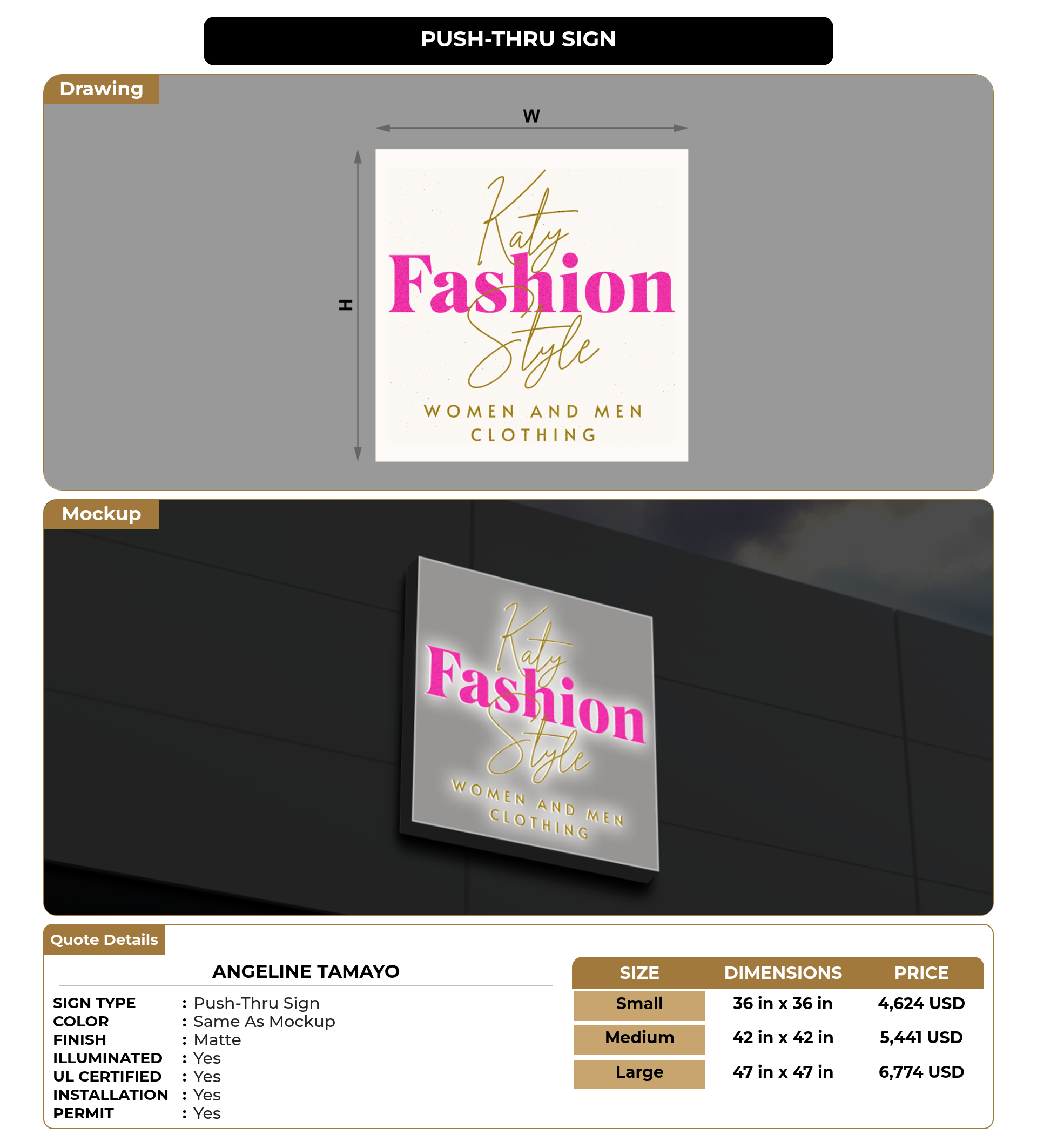 CUSTOM MOCKUP SIGN FOR Angeline Tamayo – Signize