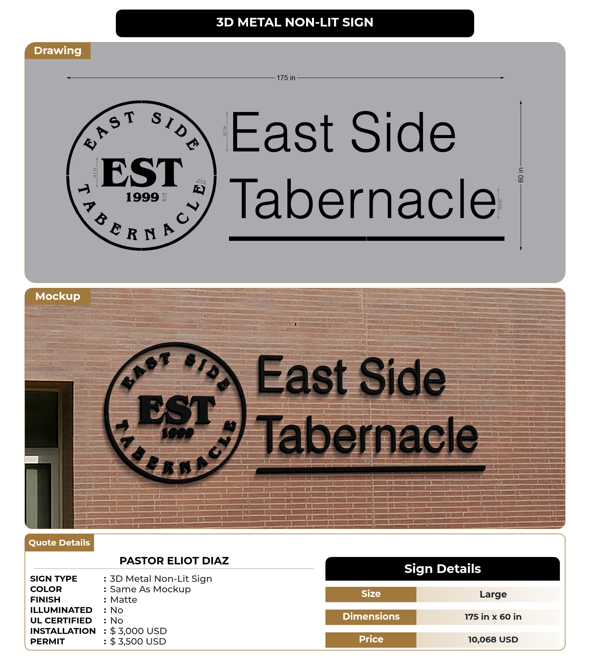 CUSTOM MOCKUP SIGN FOR Pastor Eliot Diaz – Signize