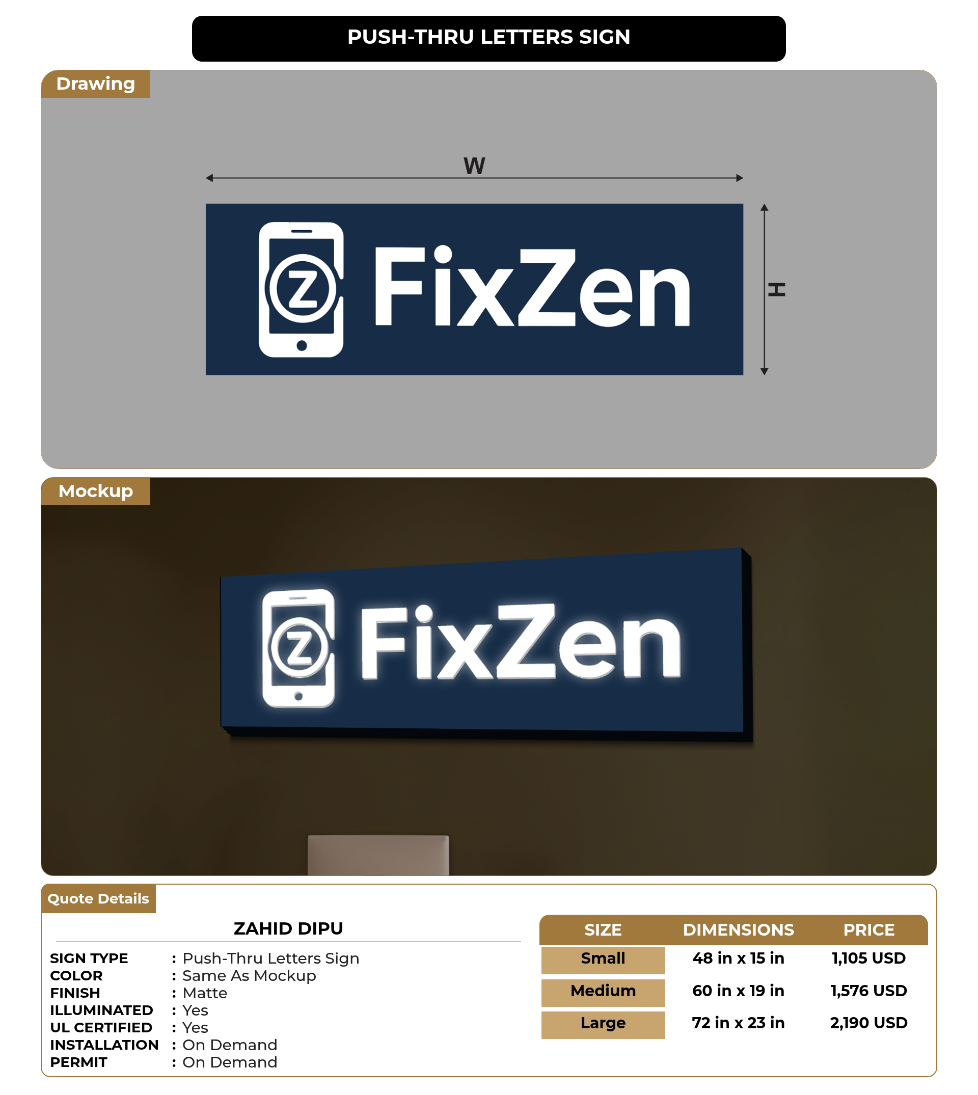 CUSTOM MOCKUP SIGN FOR Zahid Dipu – Signize