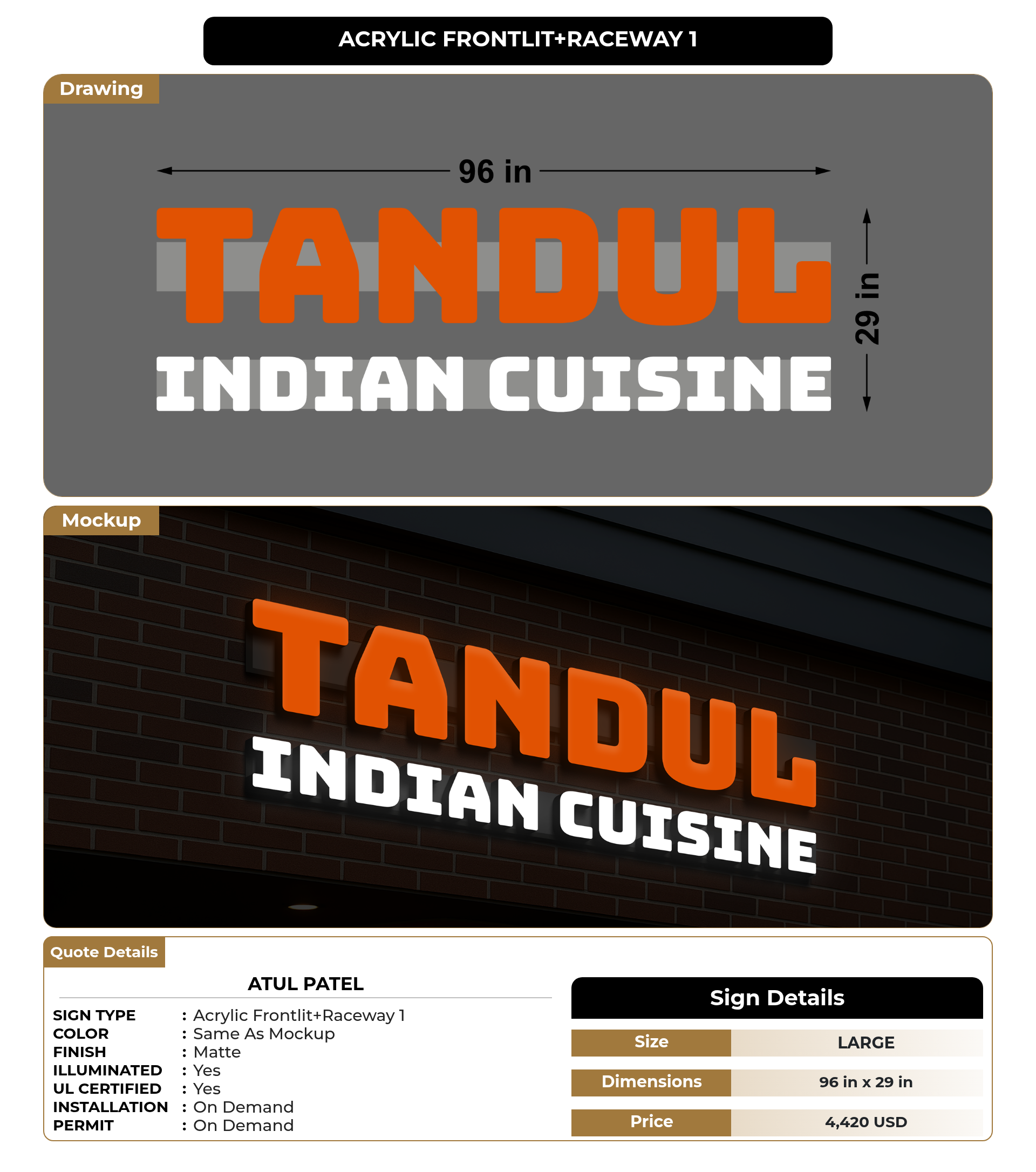 CUSTOM MOCKUP SIGN FOR Atul patel – Signize
