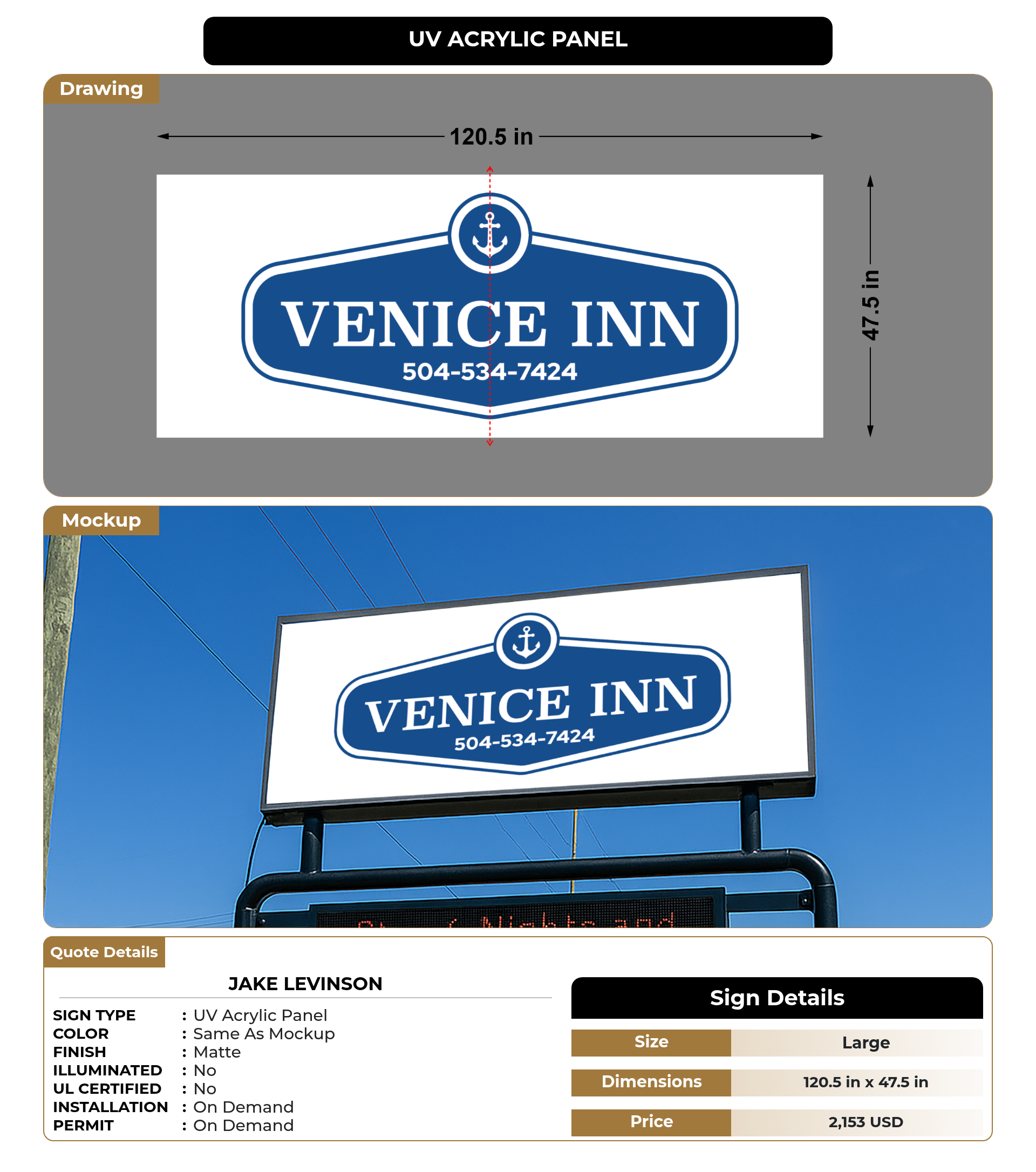 CUSTOM MOCKUP SIGN FOR Jake Levinson – Signize
