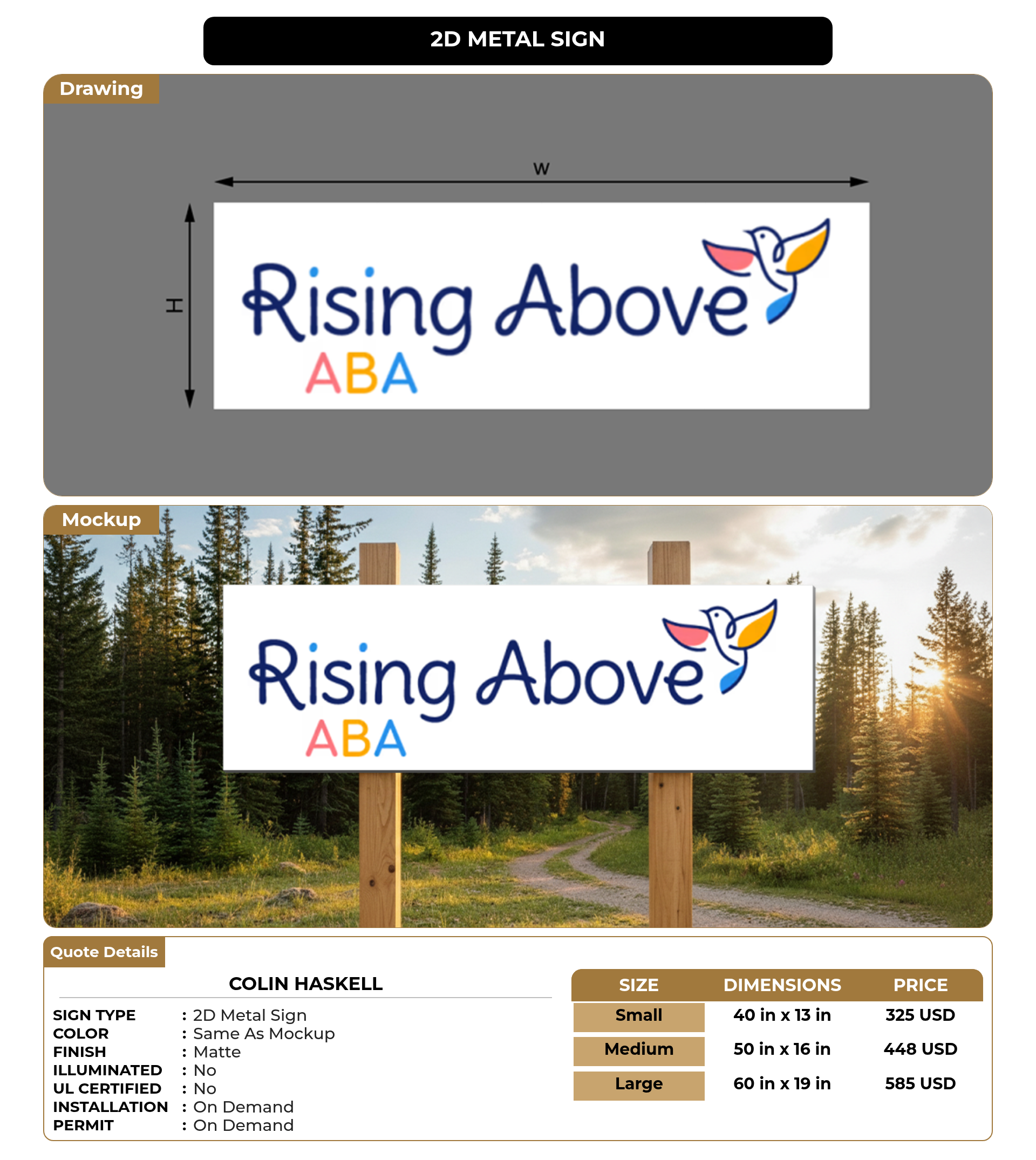 CUSTOM MOCKUP SIGN FOR Colin Haskell – Signize