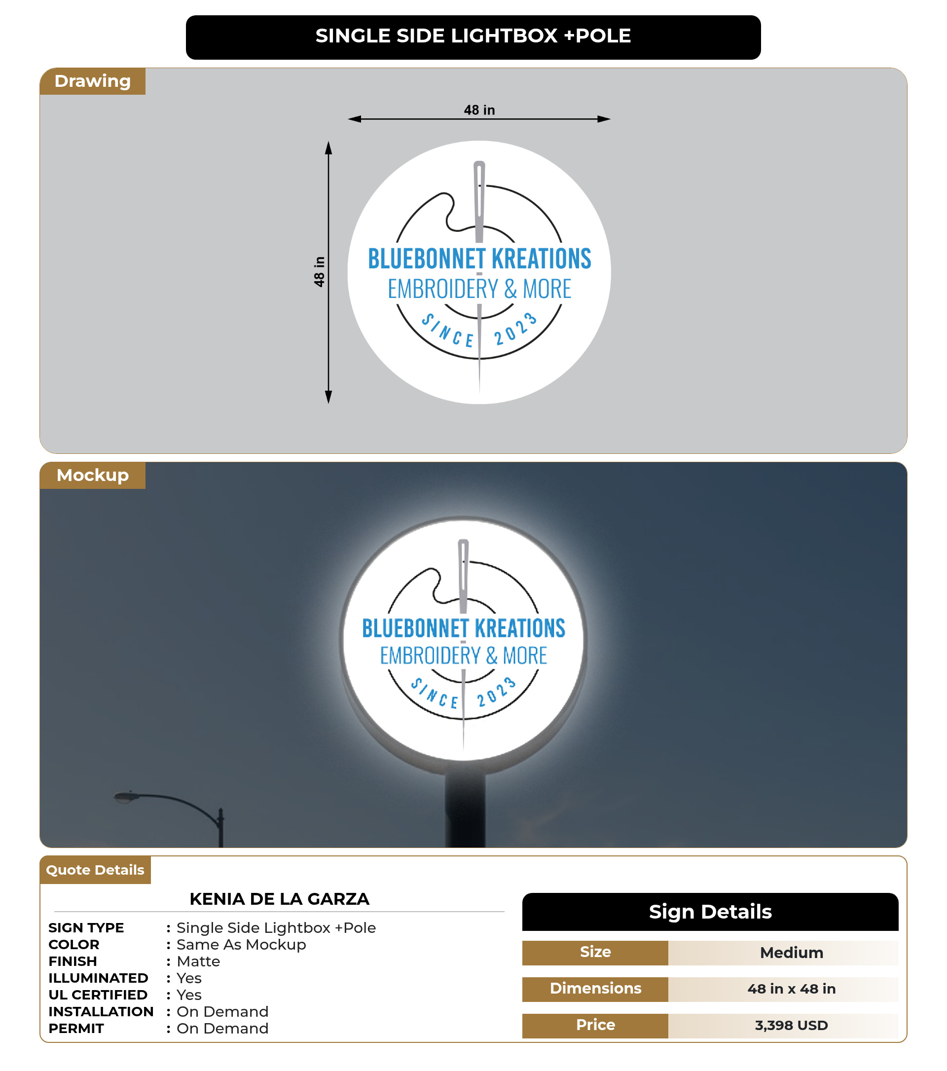 CUSTOM MOCKUP SIGN FOR kenia de la garza – Signize